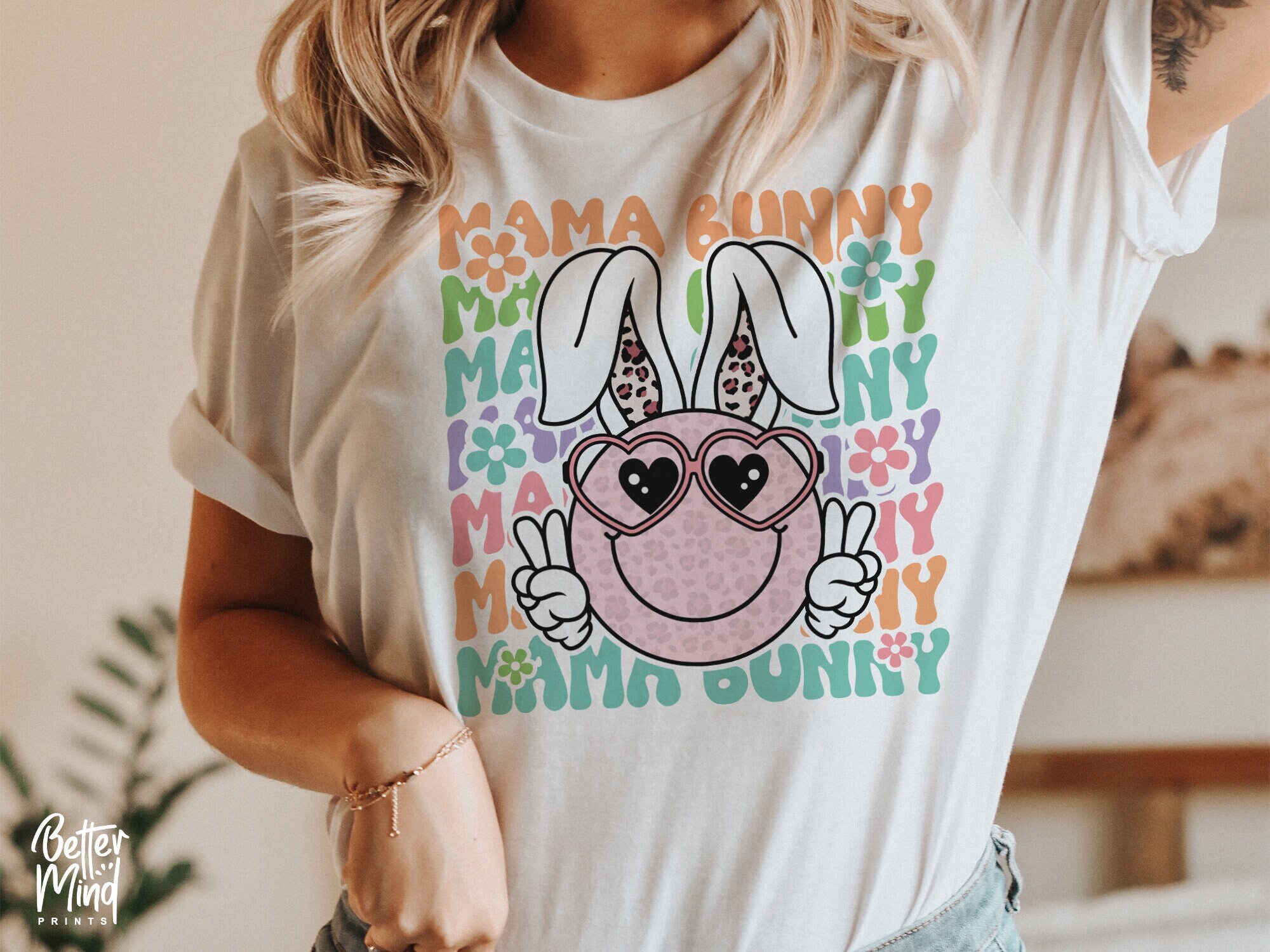 Mama Bunny PNG, Mama Easter PNG Sublimation Design, Smiley F | Inspire ...