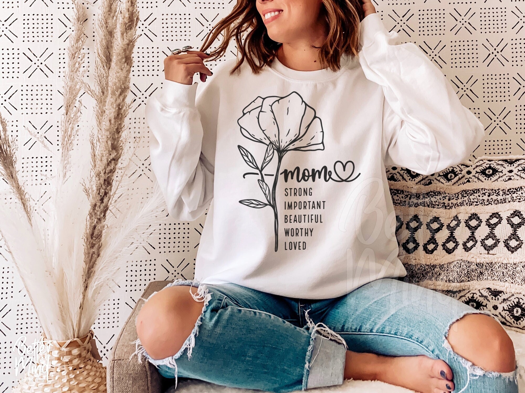 Mom Life SVG PNG, Mom Strong, Important, Beautiful, Worthy, | Inspire ...