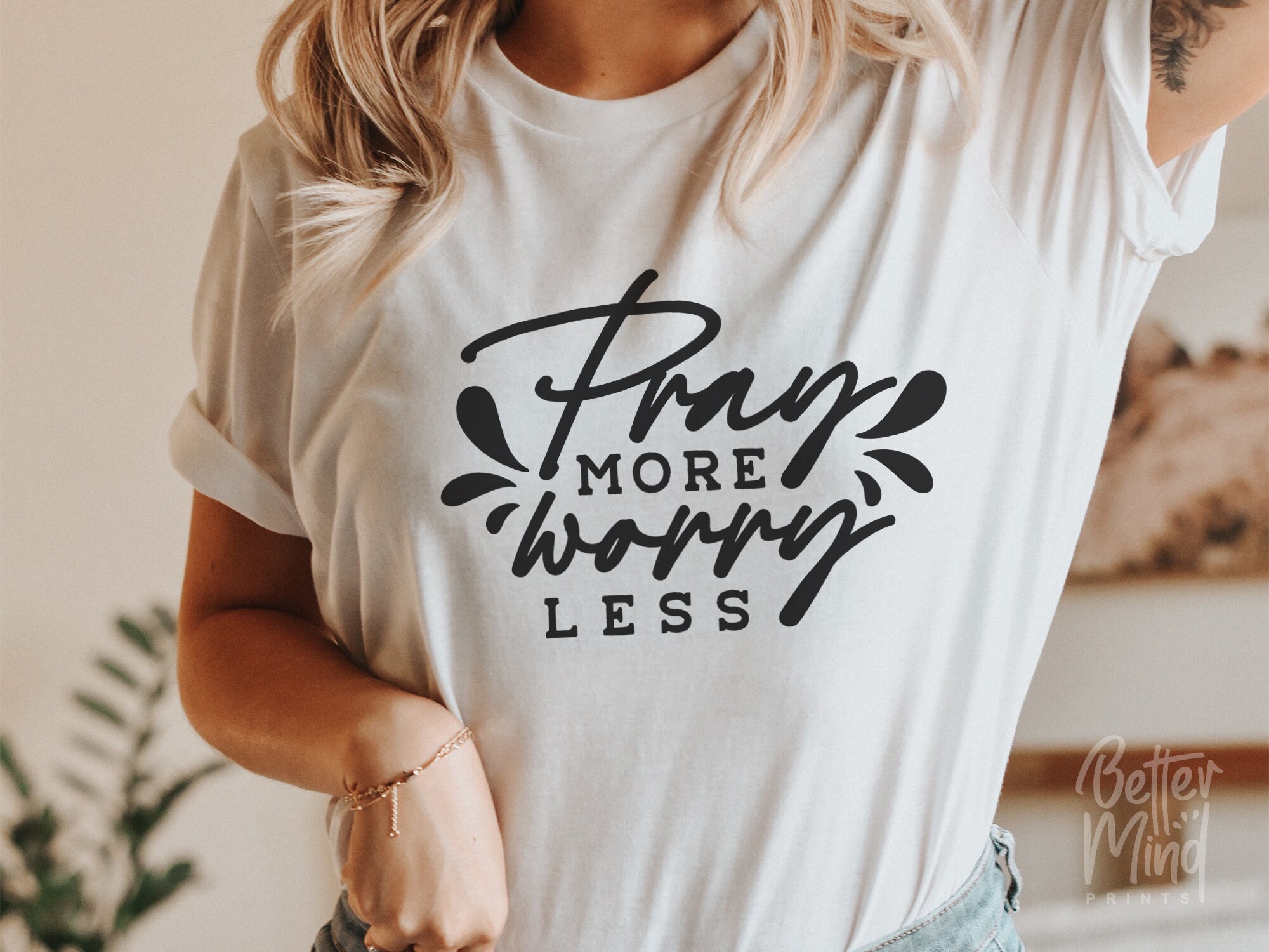 Pray more worry less SVG PNG PDF, Christian svg, Religious s - Inspire ...