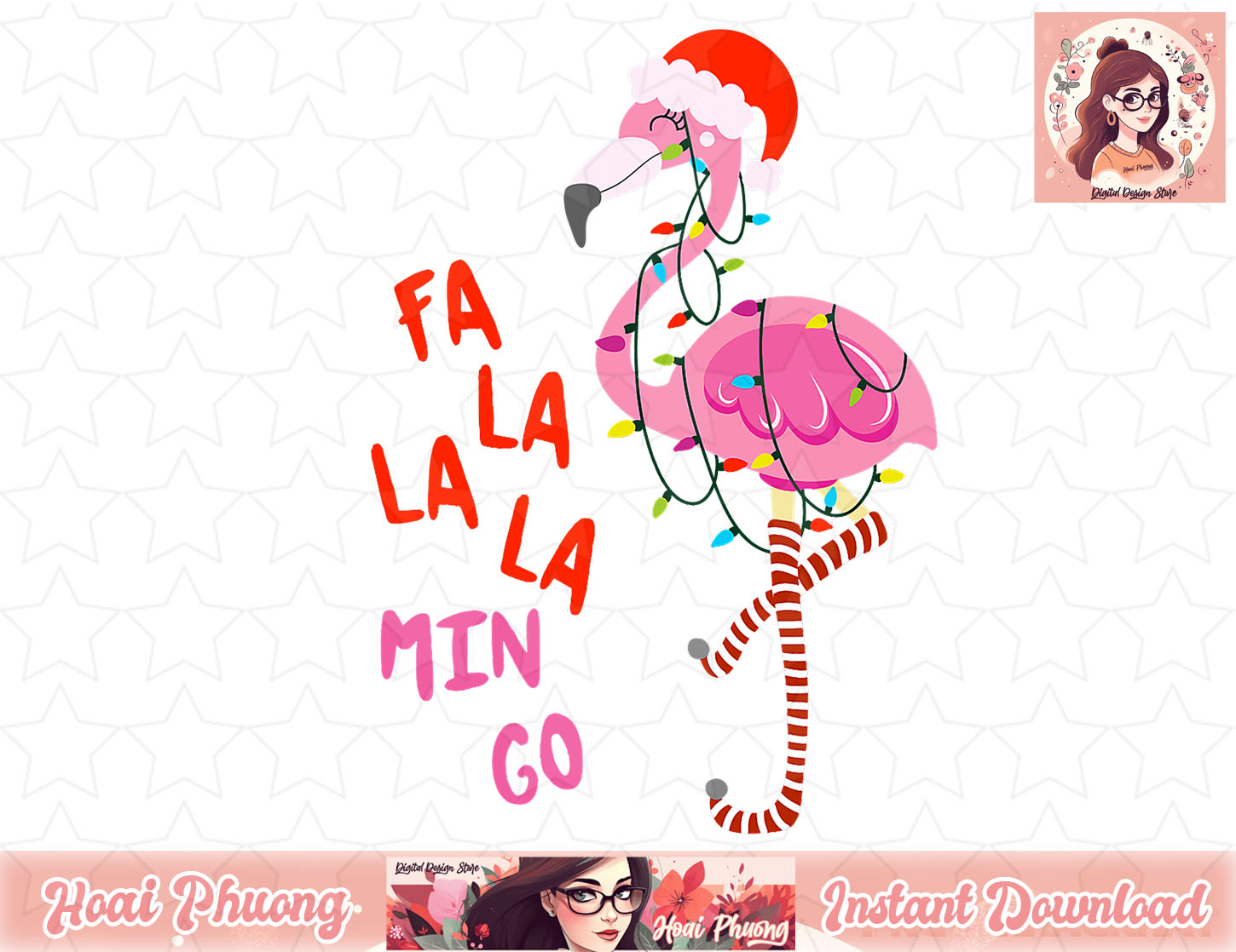 Fa La La Mingo Flamingo Christmas Tree Lights Tropical Xmas | Inspire ...