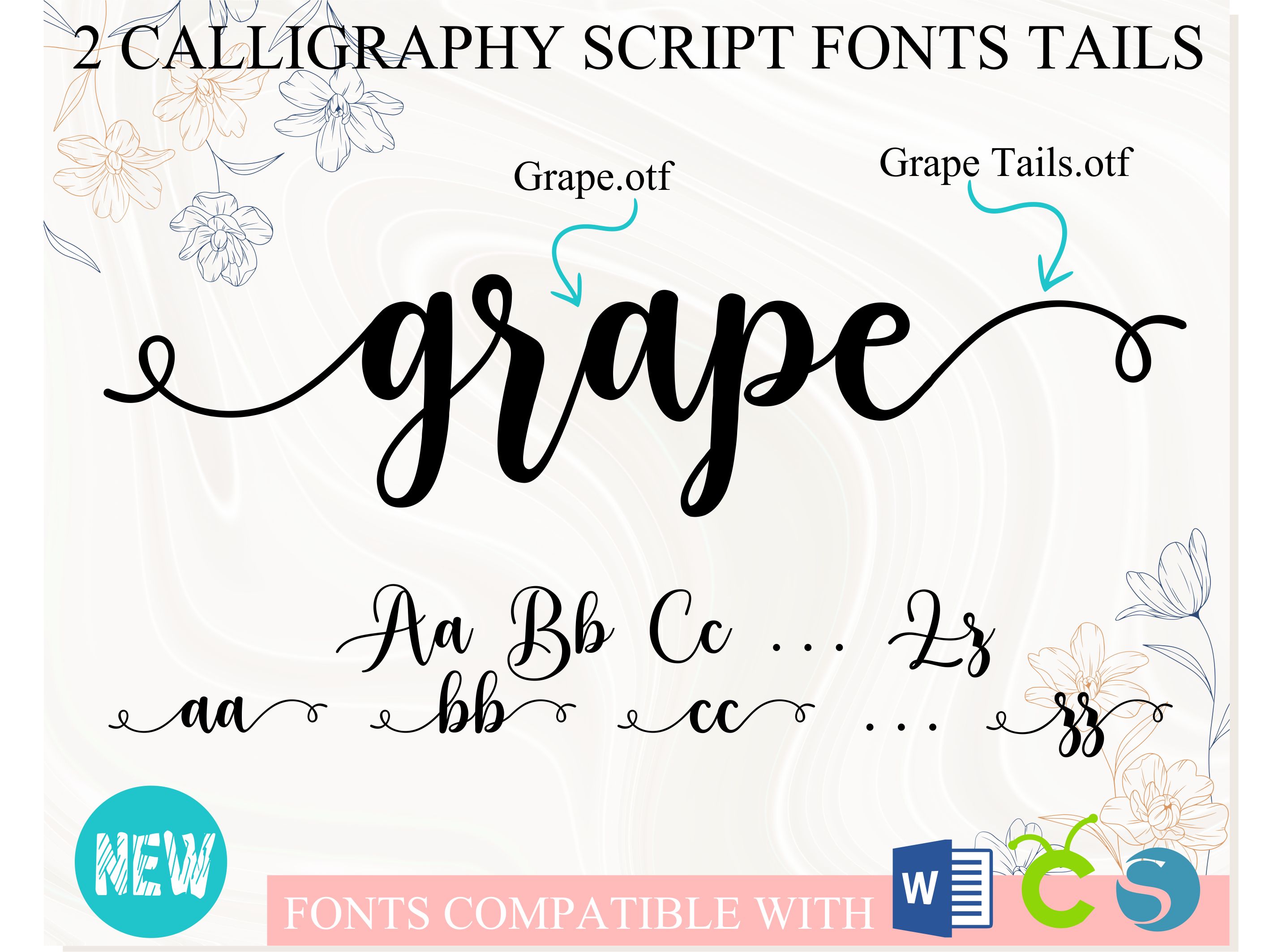 Grape Font with Tails | Romantic Fonts, Script Fonts, Beauti - Inspire ...
