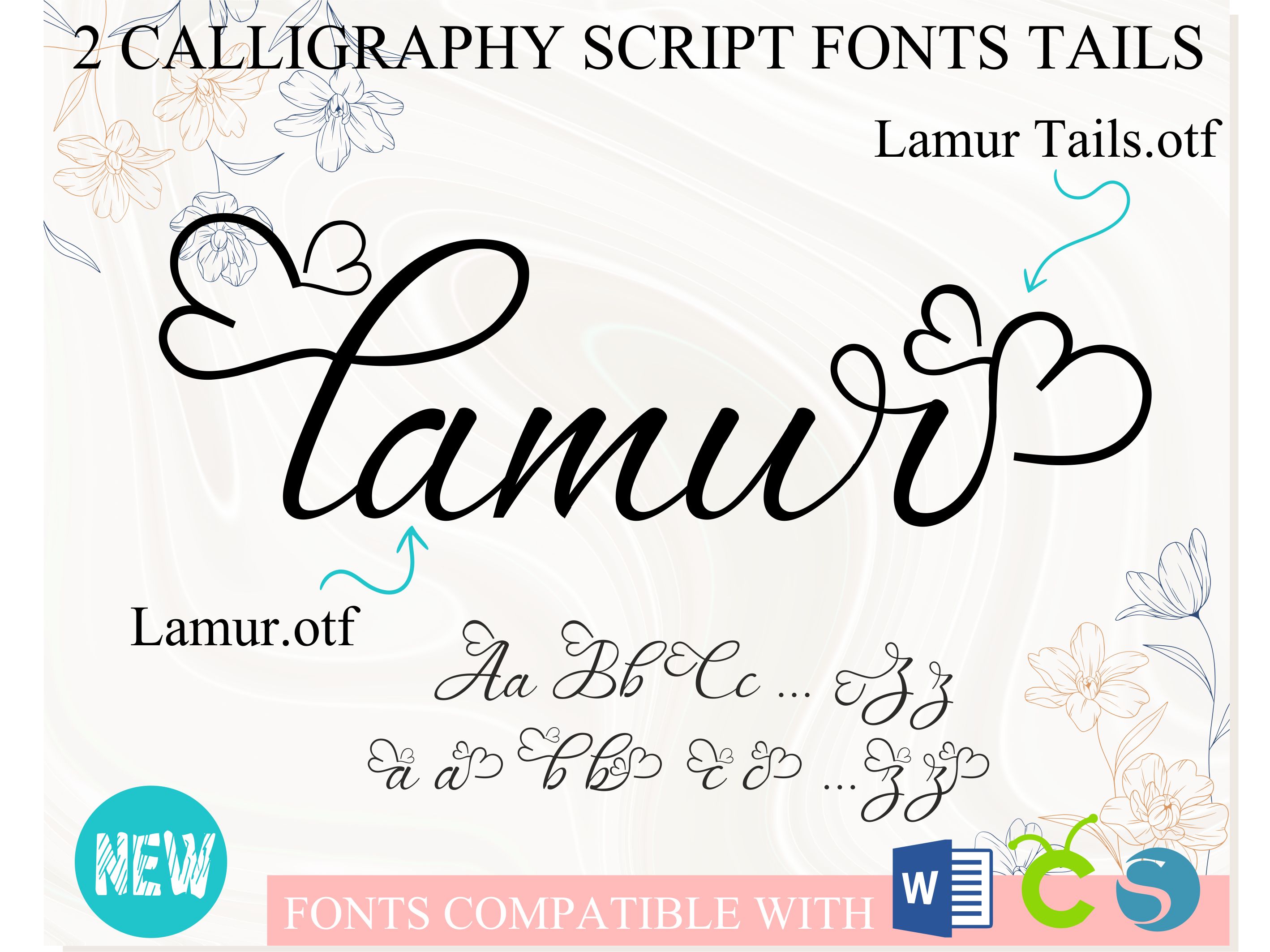 Lamur Font with Hearts | Cursive Font, Calligraphy Font, Scr | Inspire Uplift