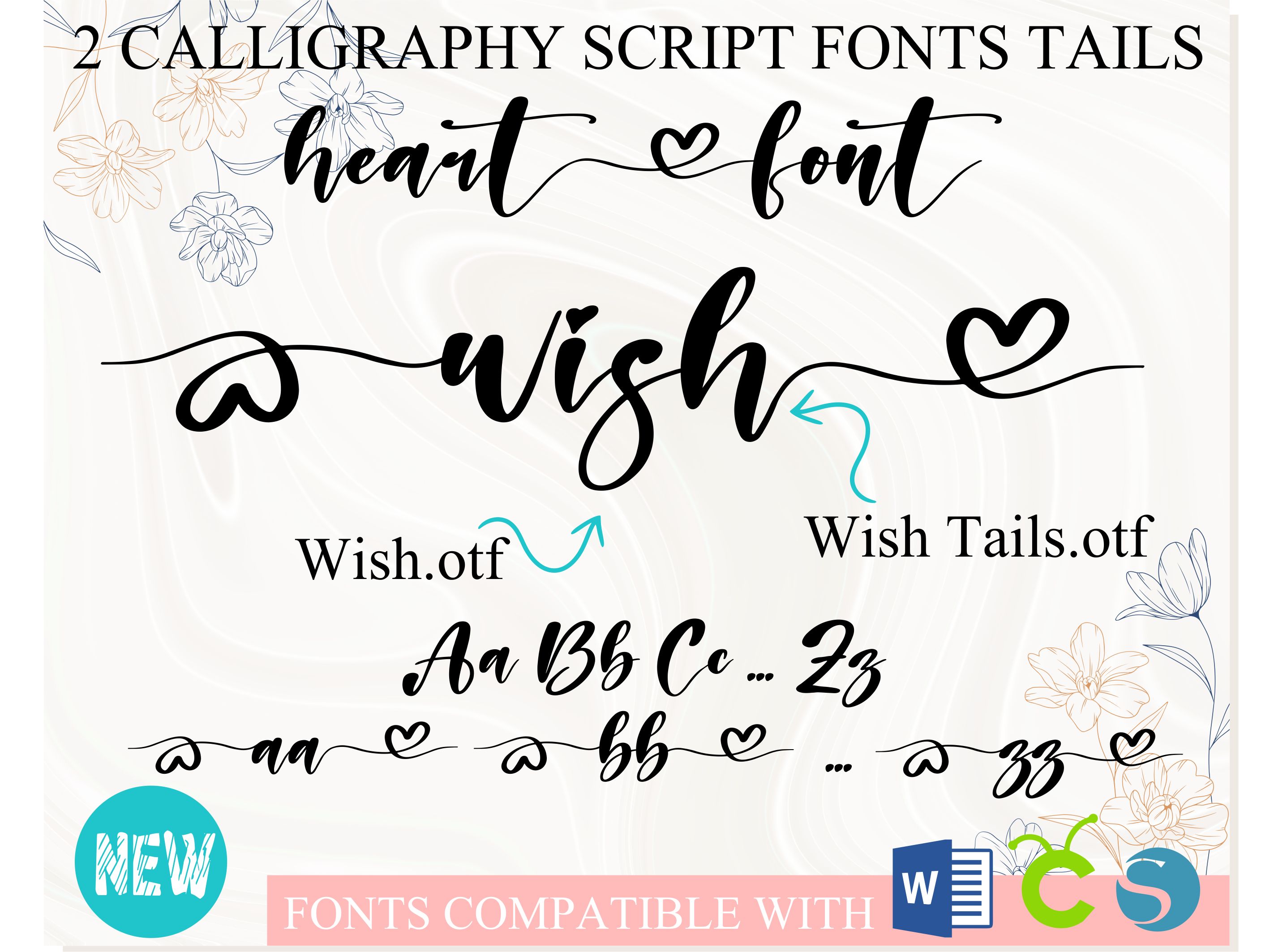 Wish Font with Hearts | Cursive Font, Valentines Day Font, S | Inspire ...