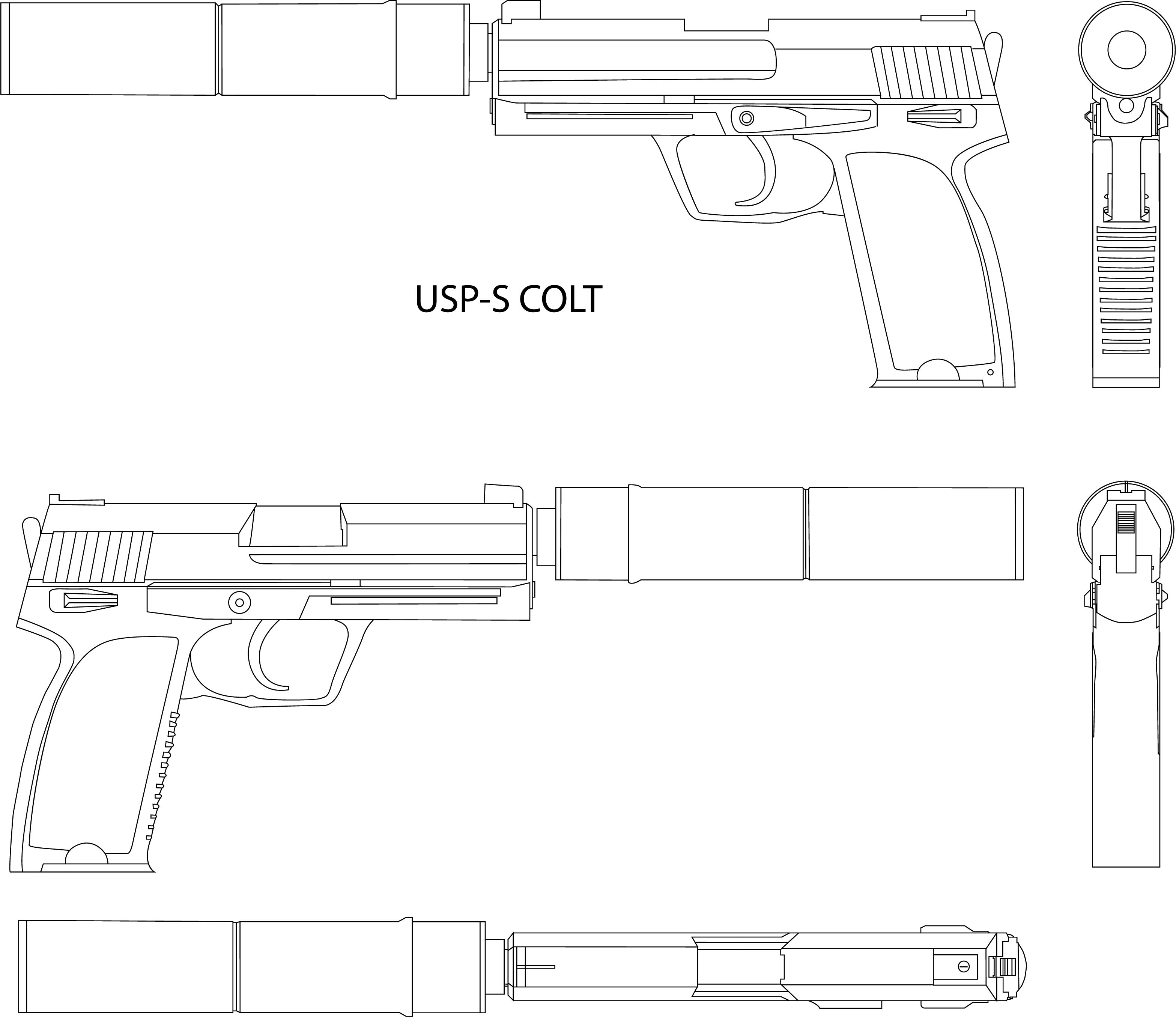 Colt Revolver Outline