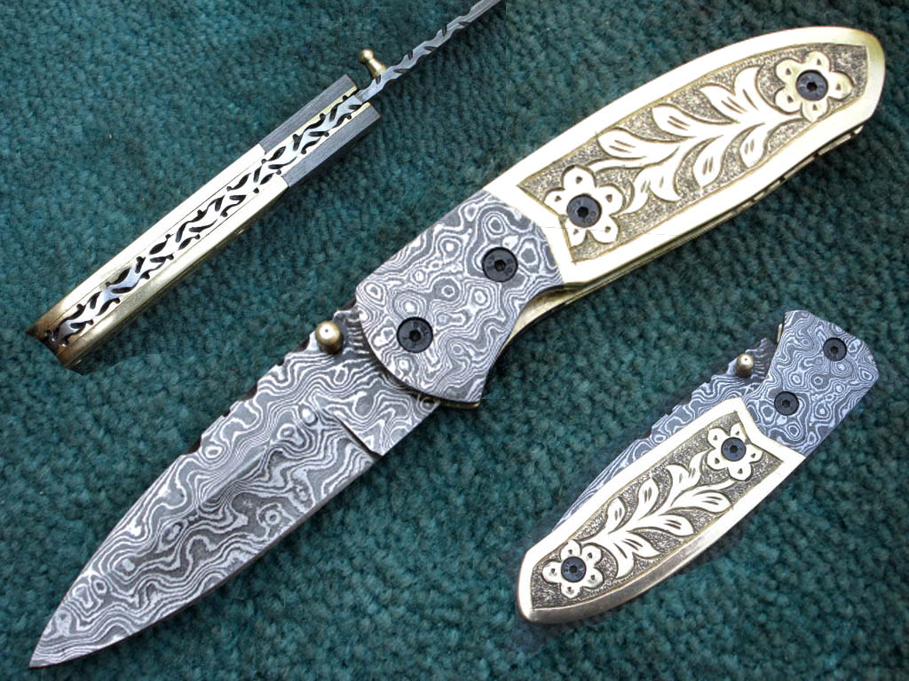 Damascus Folding Knife , Pocket Knife , Hand Made Knife | Inspire Uplift