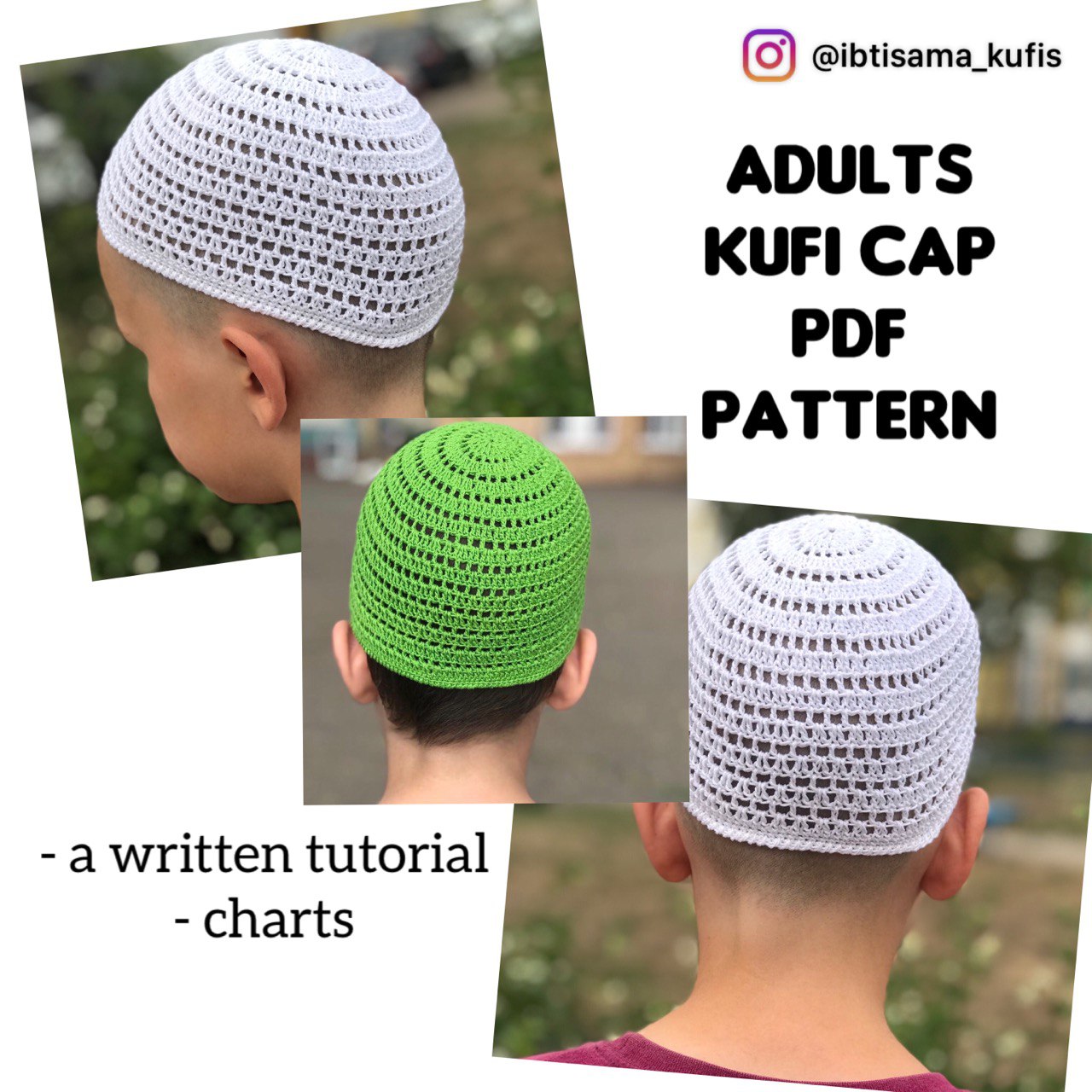 Mens handmade cotton hats pattern, Islam prayer hat PDF patt | Inspire ...