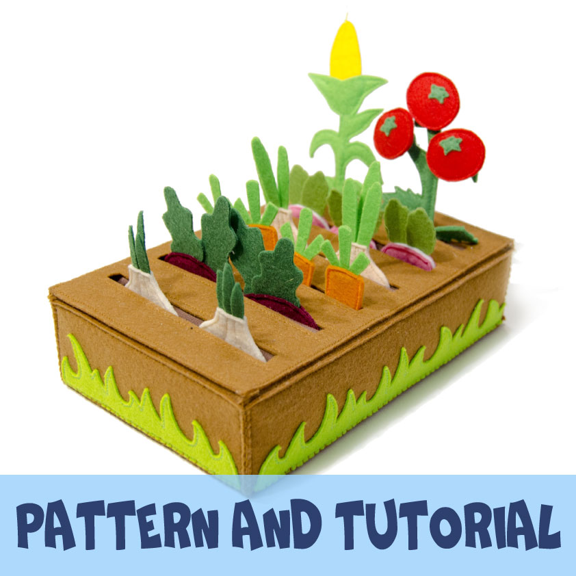 Felt vegetable garden, Pattern and Tutorial, PDF and SVG | Inspire Uplift