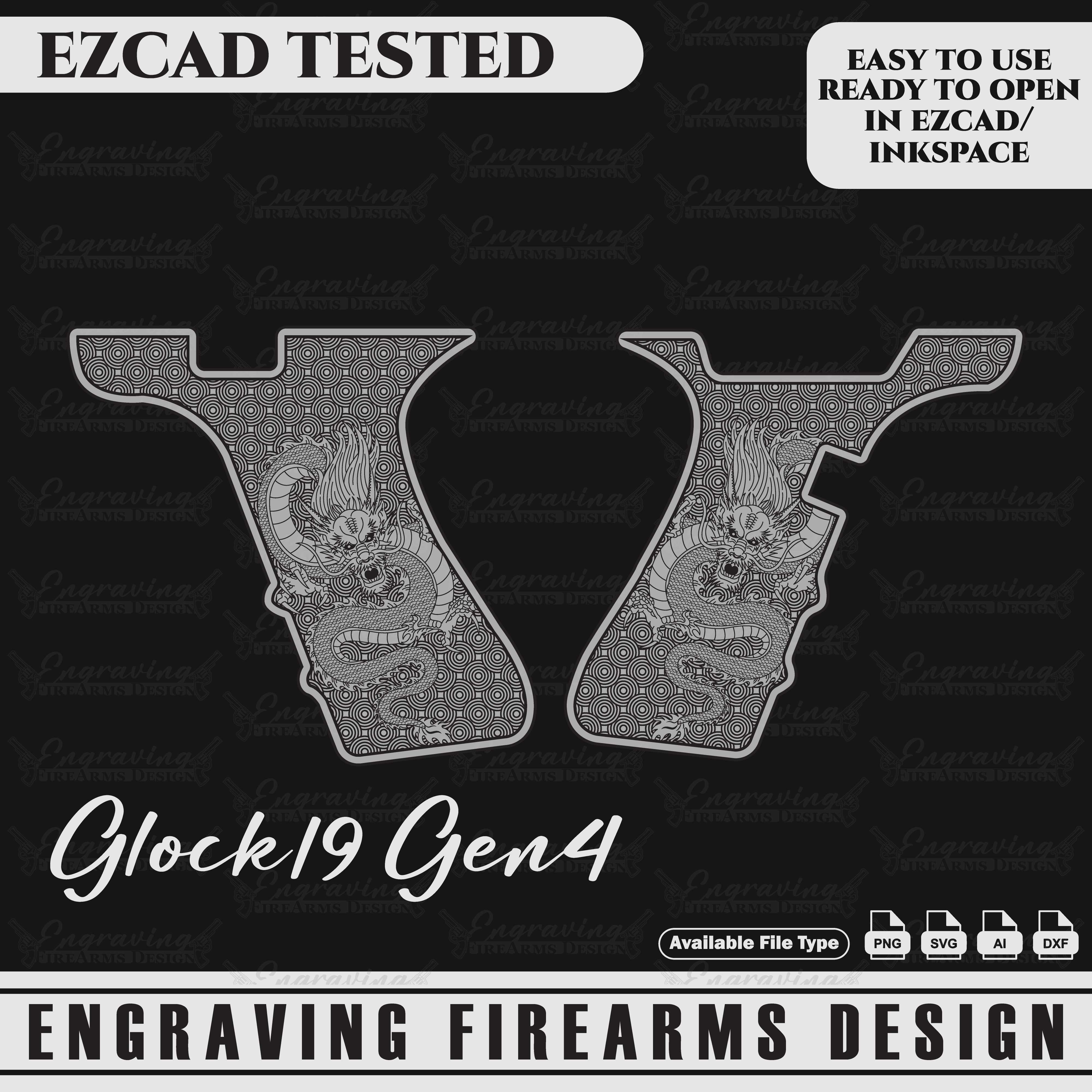 Engraving firearms design Glock19 Gen4 Gripper With Dragon | Inspire Uplift