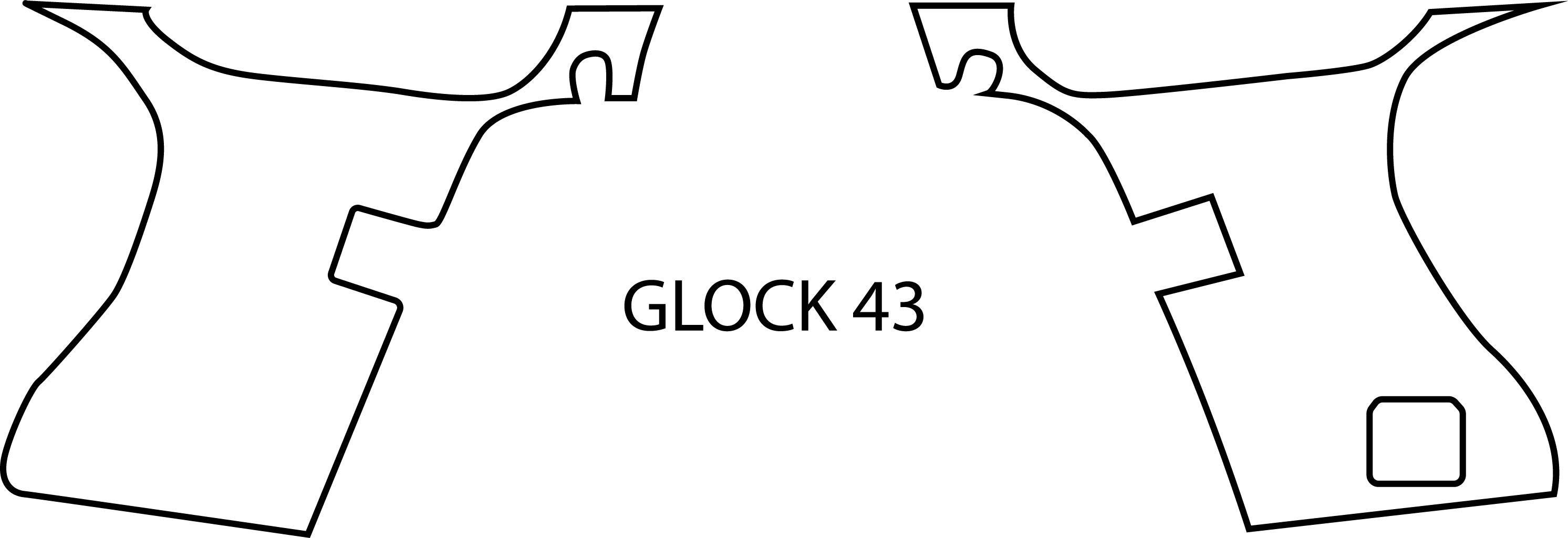 GLOCK 43 gun blank template line art vector file Black whit | Inspire ...