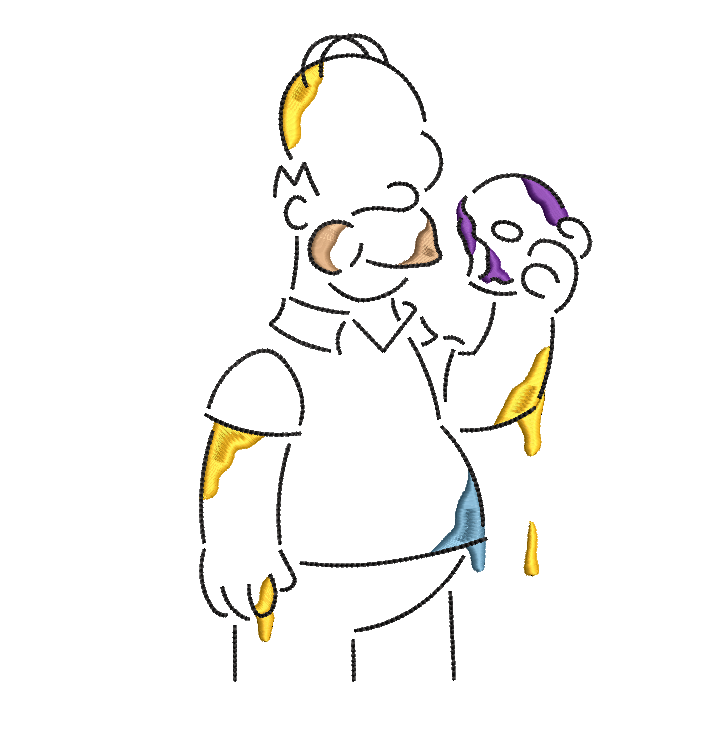 Simpsons Embroidery Line Art Design - Homer Simpson Embroide | Inspire ...