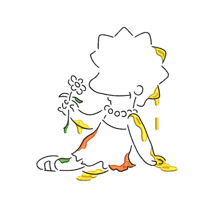 Simpsons Embroidery Line Art Design - Lisa Simpson Embroider | Inspire ...