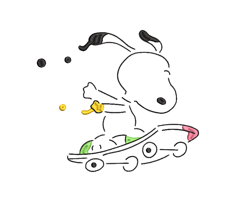 Cartoon Embroidery Line Art Design - Snoopy Embroidery Patte | Inspire ...