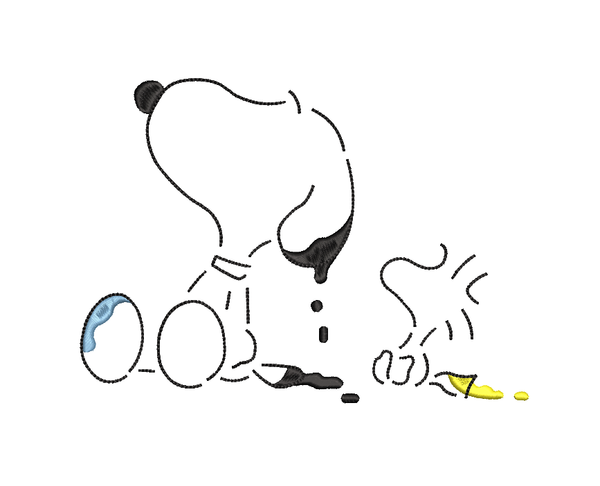 Cartoon Embroidery Line Art Design - Cute Snoopy Embroidery | Inspire ...