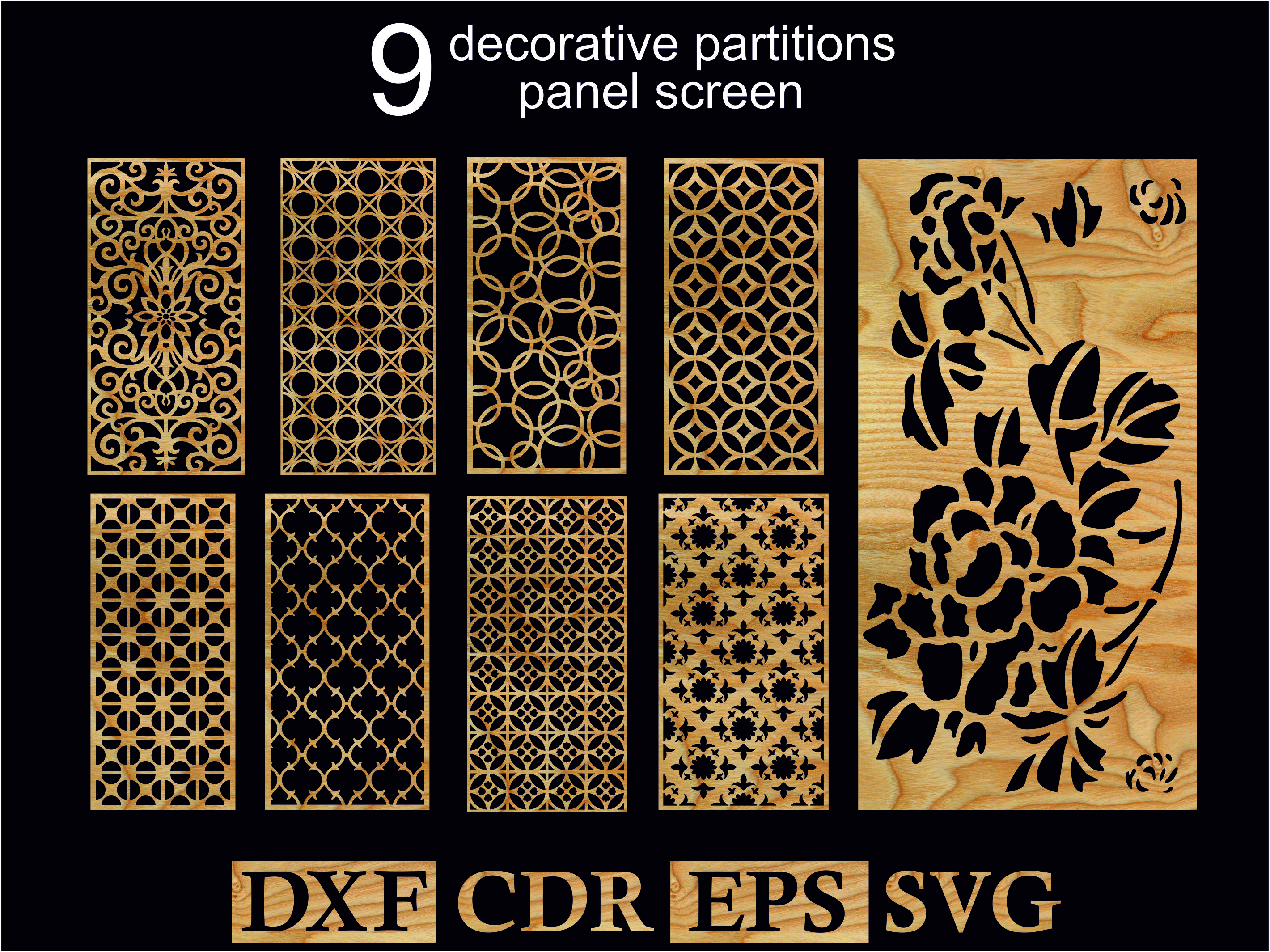 9 Decorative Ornament lattice Vector Laser Cut File Dxf, Cdr | Inspire ...