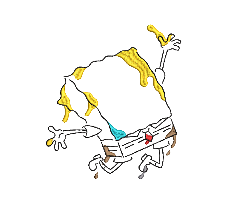 SpongeBob Embroidery Line Art Design - Cartoon Embroidery Pa | Inspire ...