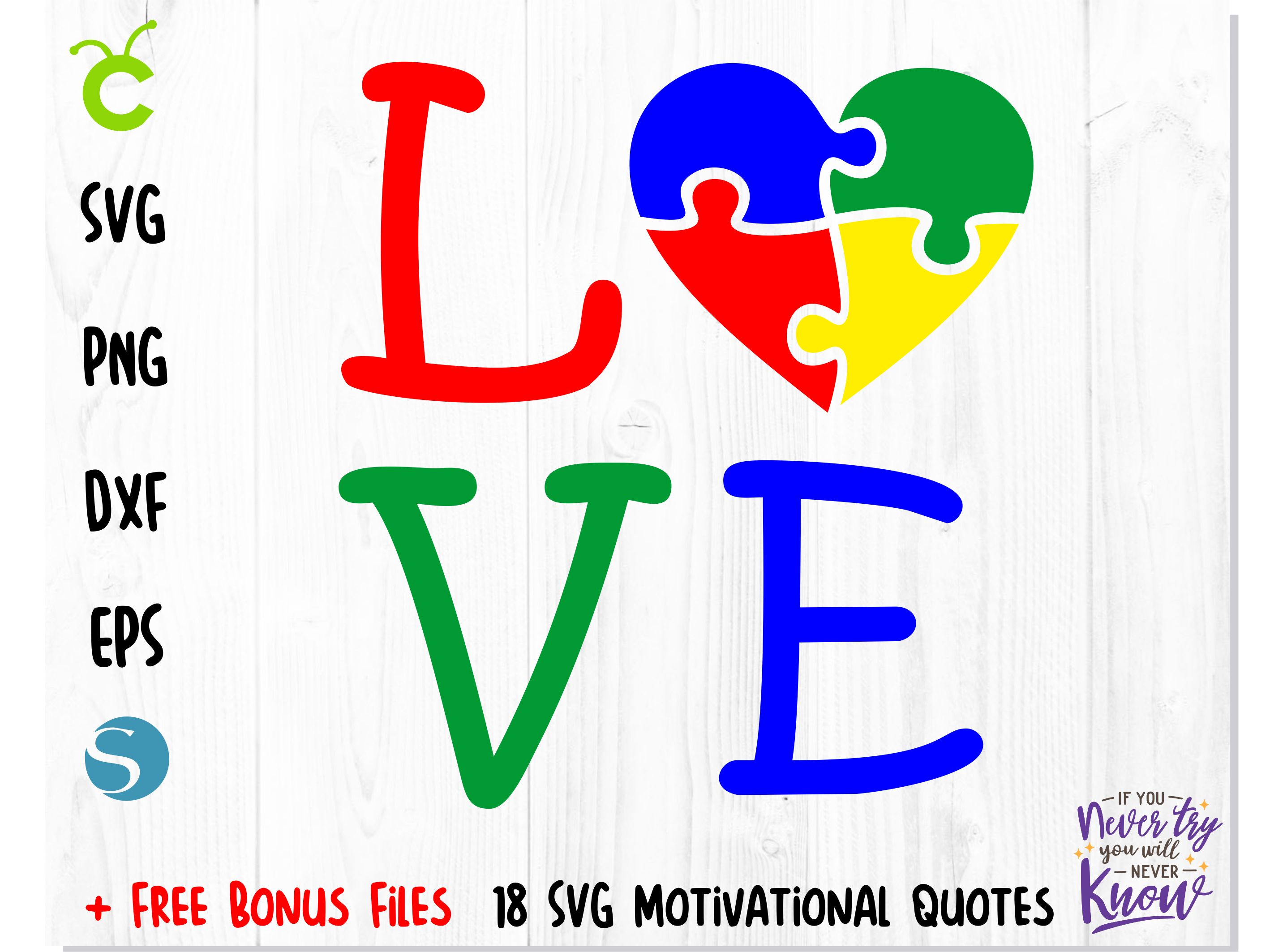 AUTISM SVG, Autism puzzle heart love SVG, Autism puzzle vect | Inspire ...