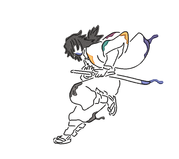 Anime Embroidery Line Art Design - Demon Slayer Embroidery P | Inspire ...