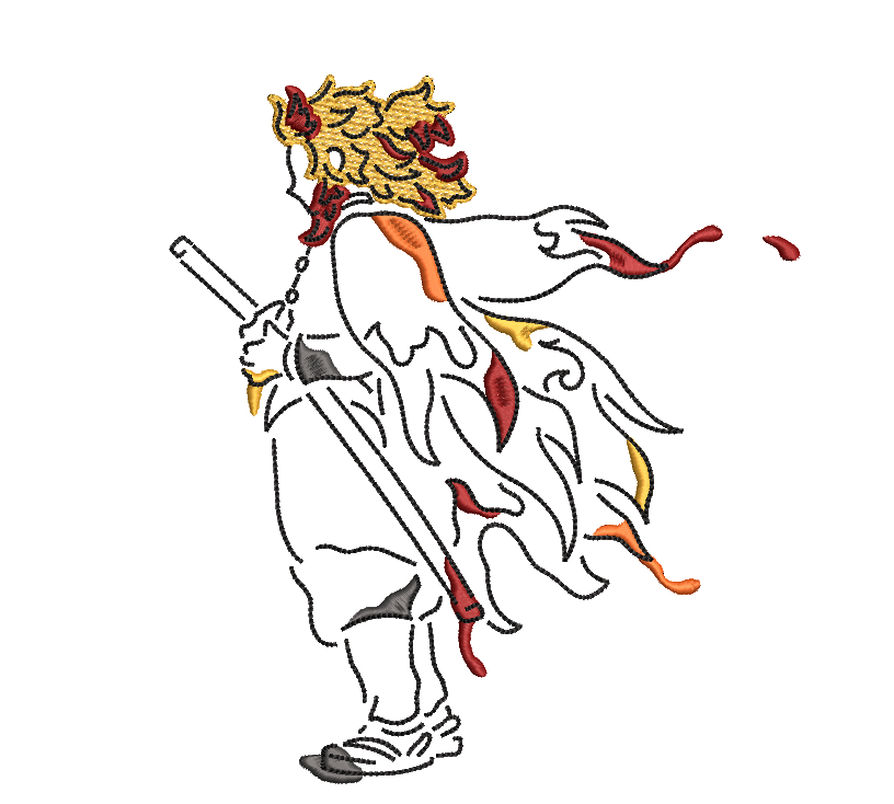 Anime Embroidery Line Art Design - Demon Slayer Embroidery P - Inspire ...