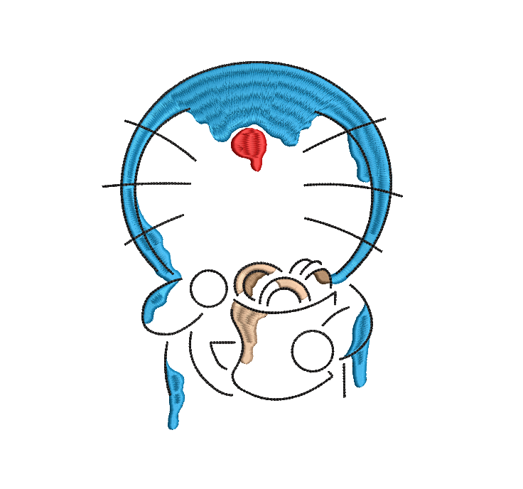 Anime Embroidery Line Art Design - Doraemon Embroidery Patte | Inspire ...