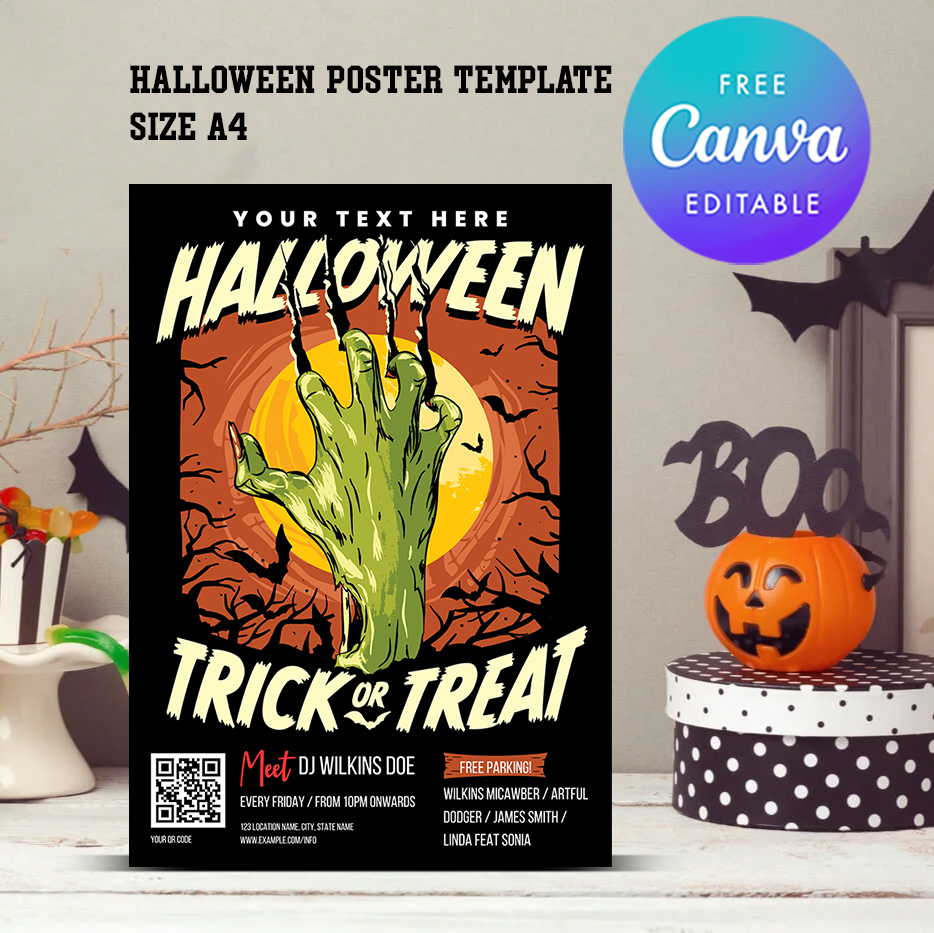 Halloween Poster Template, Halloween Party Flyer Template Ca - Inspire ...