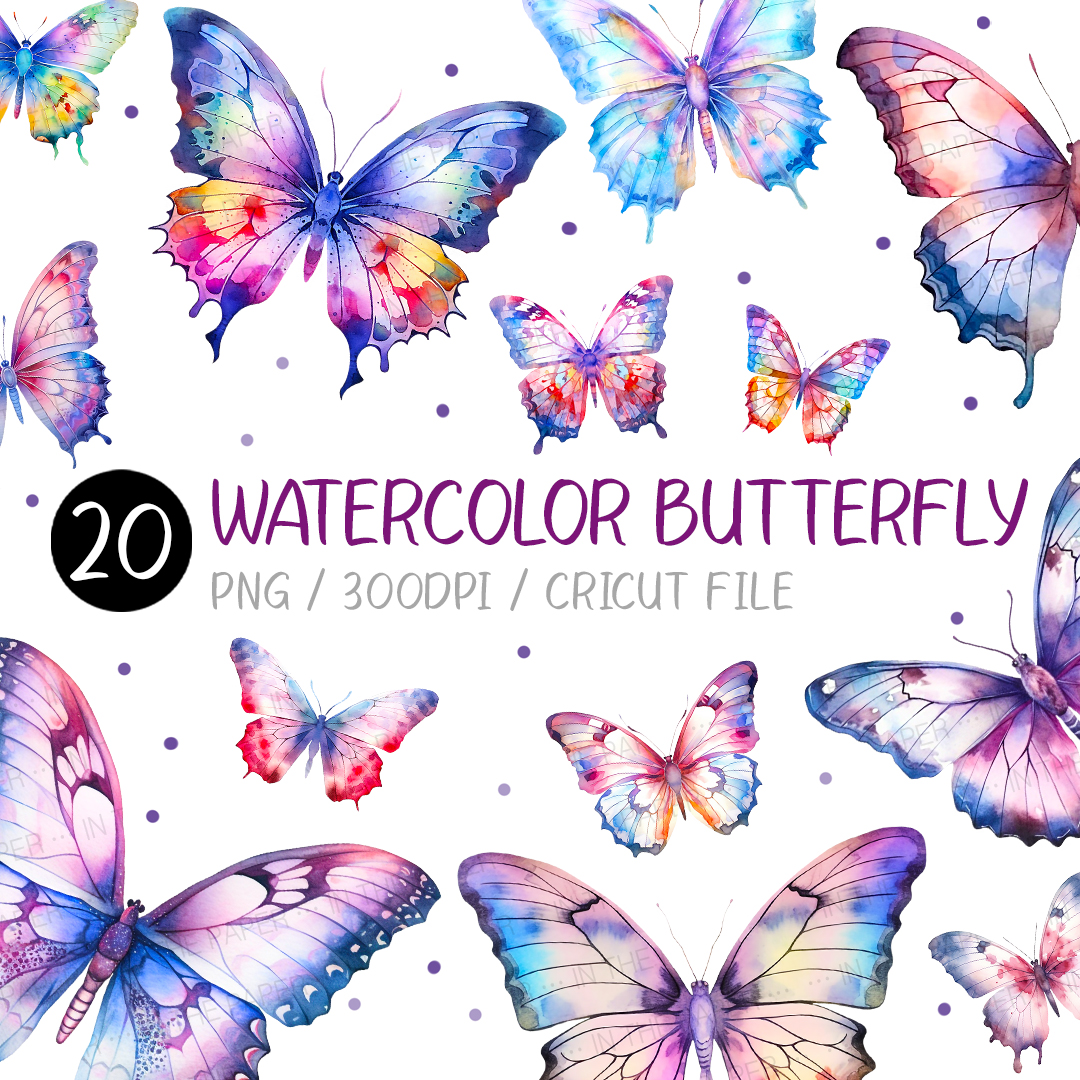 Watercolor Butterfly PNG | Frontal butterfly, Clip Art | Inspire Uplift