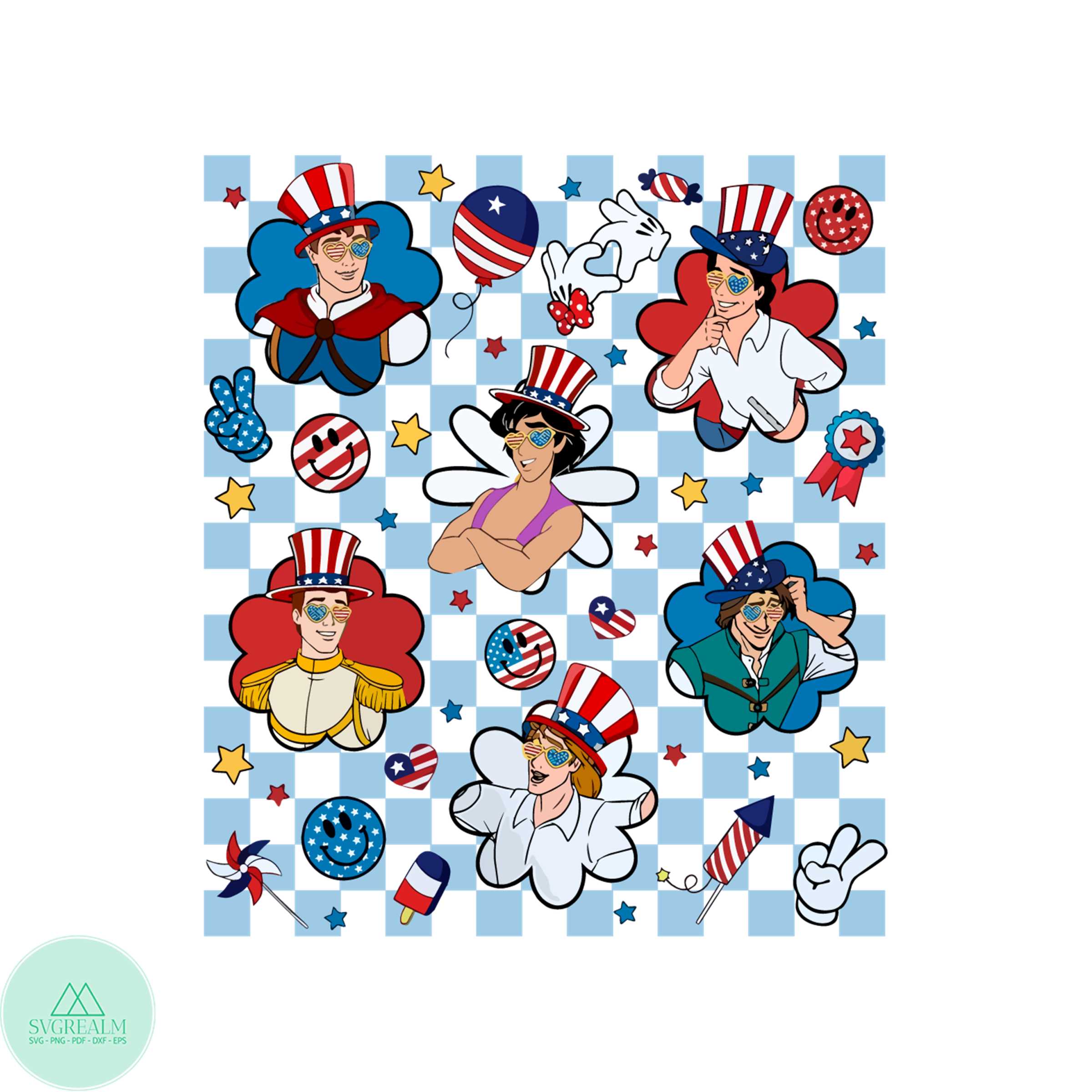 4th Of July Prince Checkered SVG Graphic Design Files | Inspire Uplift