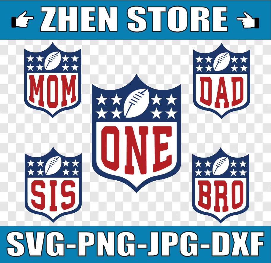 Football First Birthday Svg, Bundle One Mom Dad Sis Bro Fami | Inspire ...