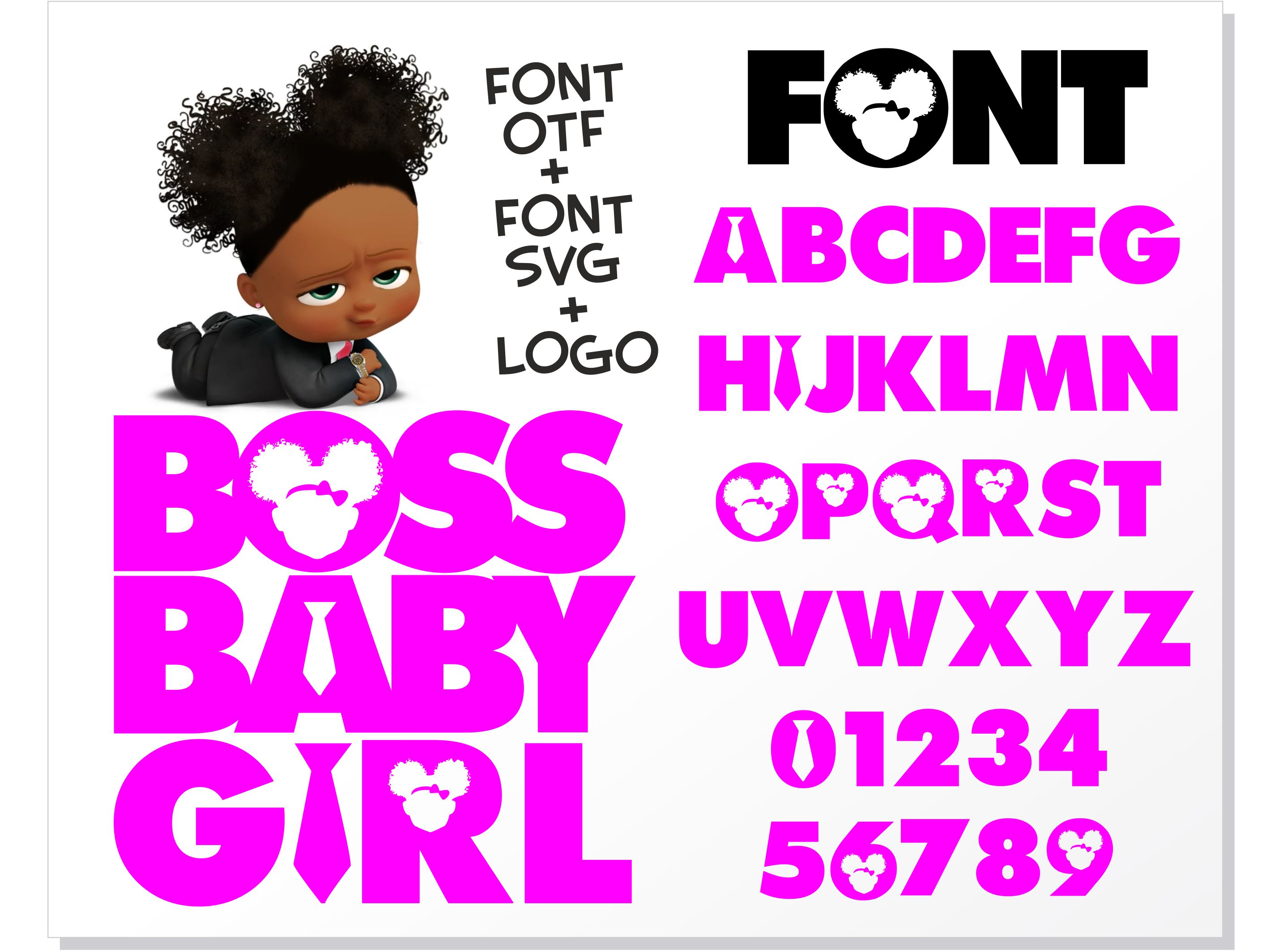 African American Boss Baby Girl font / Boss Baby Girl font S | Inspire ...