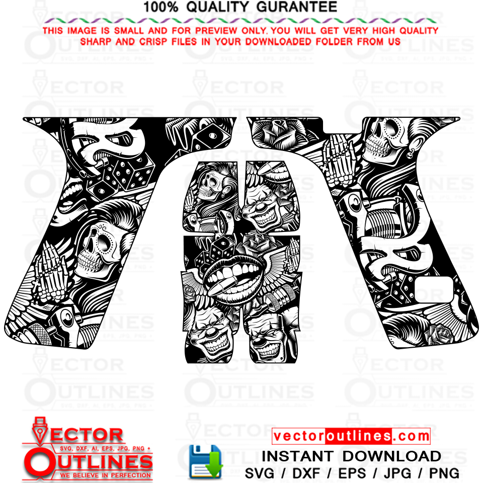 Glock 48 Hand Gun svg engraving file for cnc, laser engravin - Inspire ...