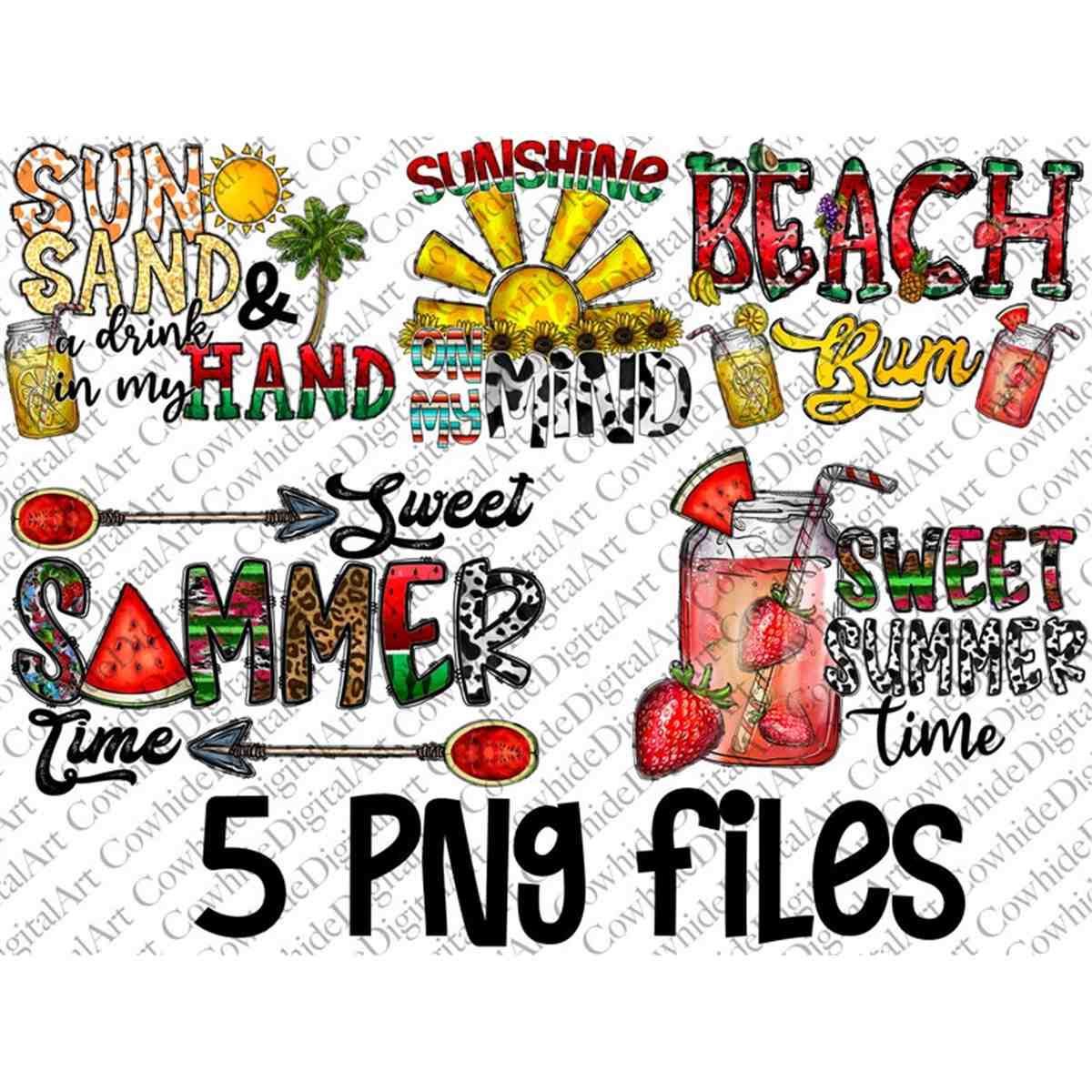 Summer Bundle Png, Sweet Summer Time Png, Cowhide, Western B - Inspire ...