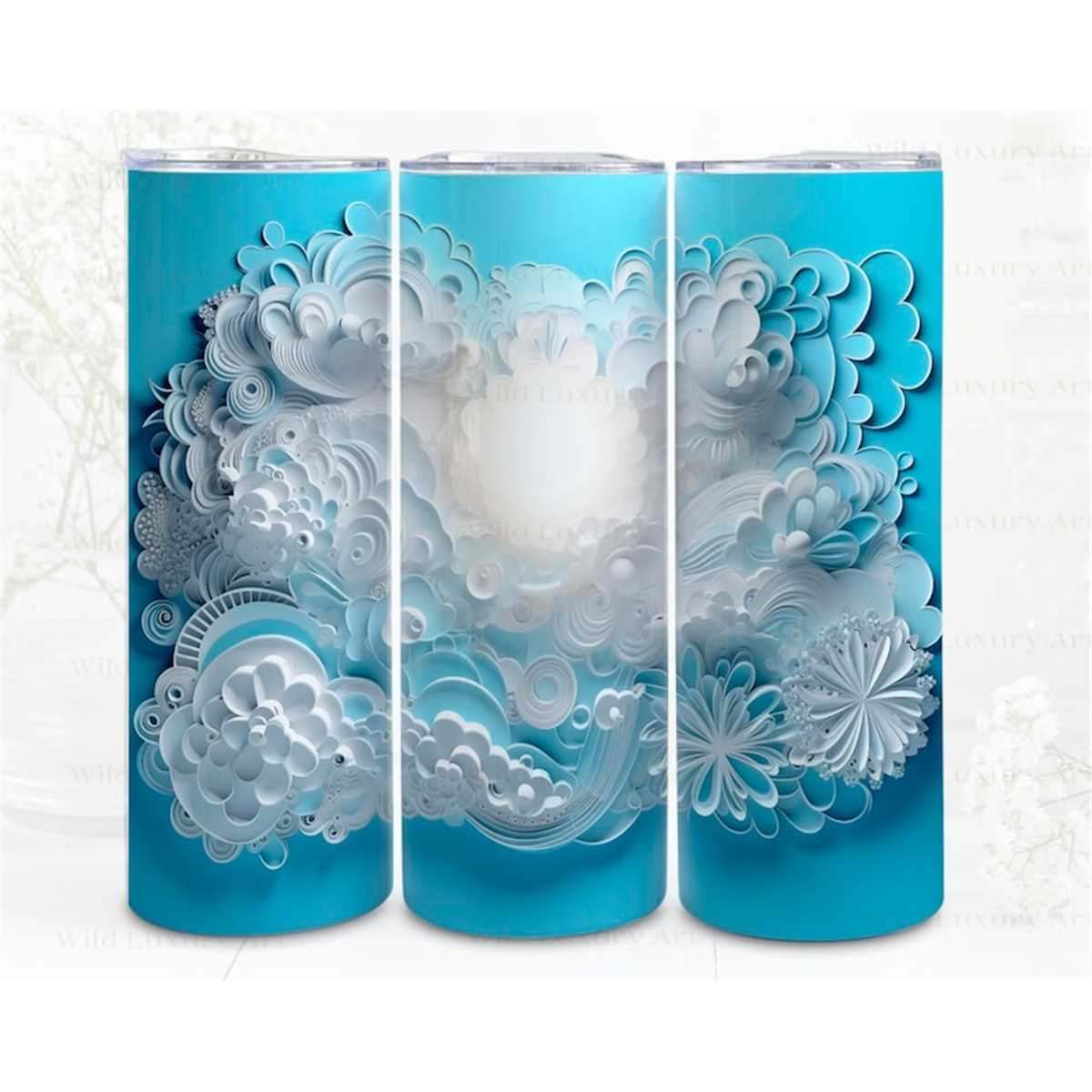 3D Tumbler Wrap Sublimation, Clouds Sun Ray Digital File, PN - Inspire ...