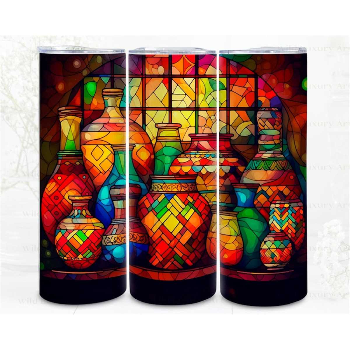 Tribal Calabash Stained Glass Digital Print, Sublimation - Inspire Uplift