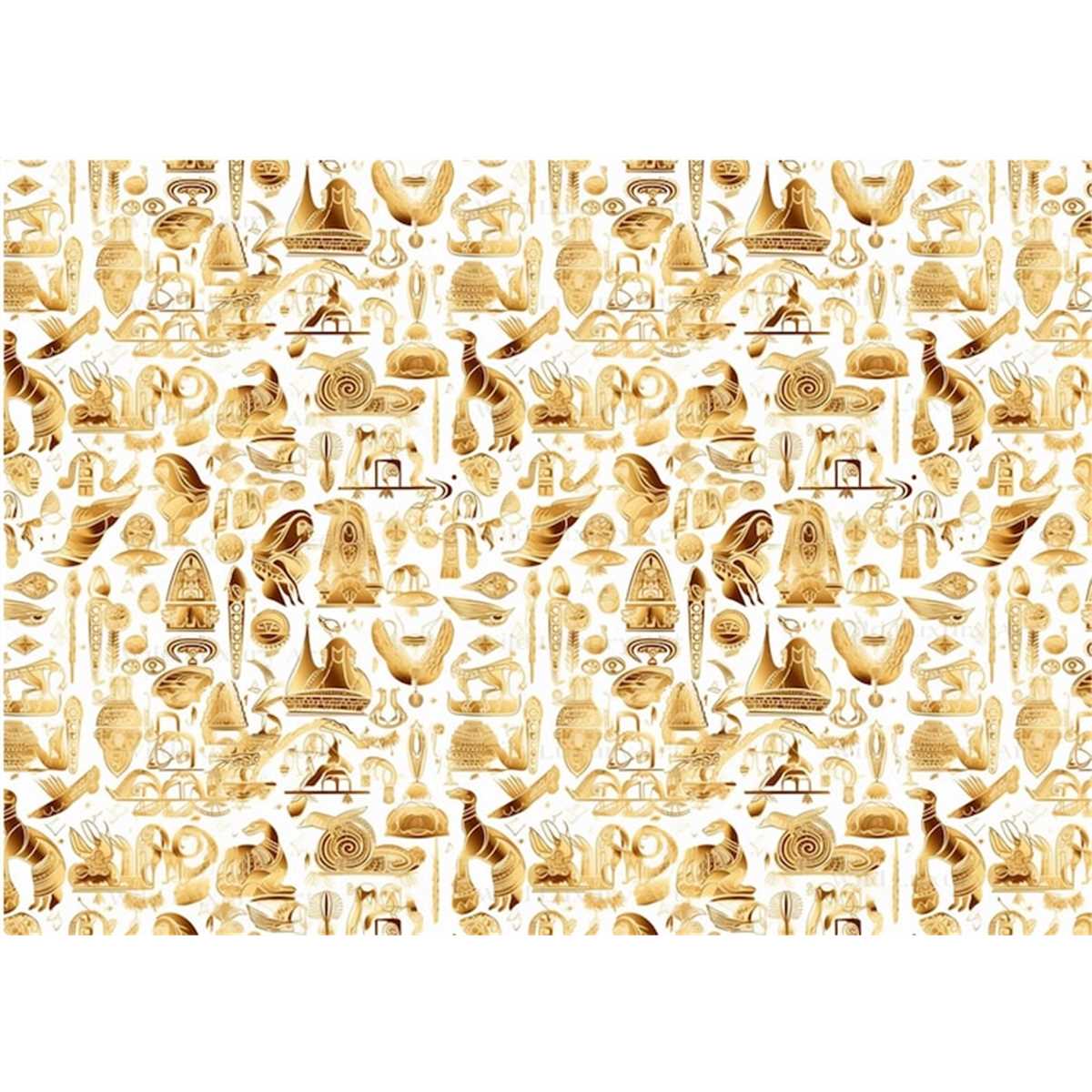 Seamless Egyptian Hieroglyphs Gold Pattern Digital File - Inspire Uplift