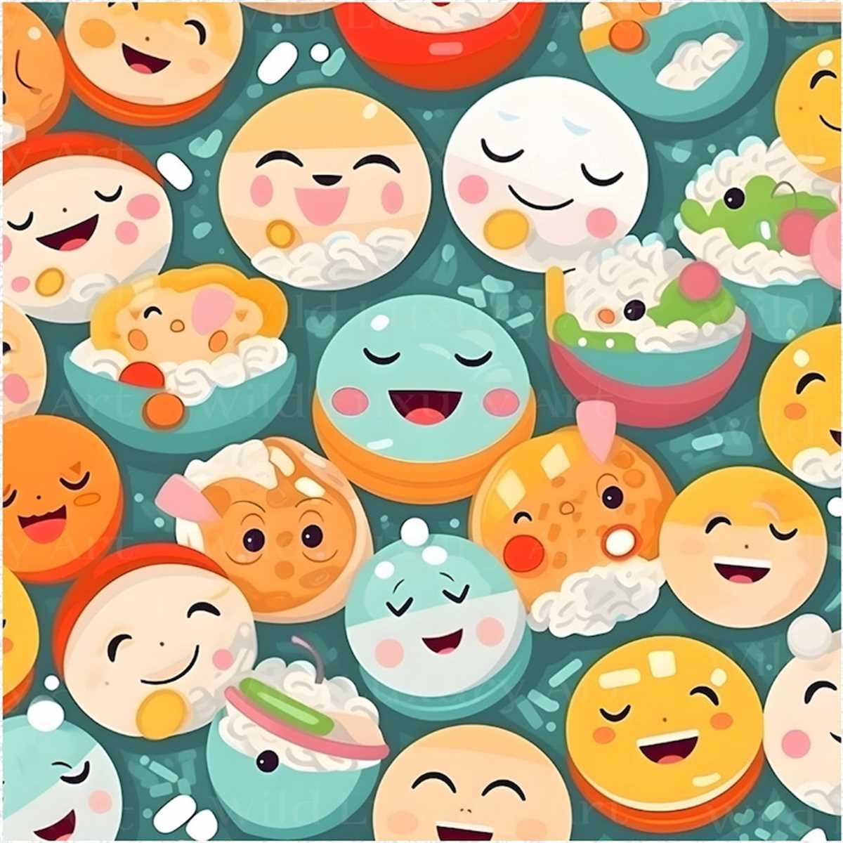 Happy Fried Rice Digital Pattern, Printable, Sublimation, Fa - Inspire ...