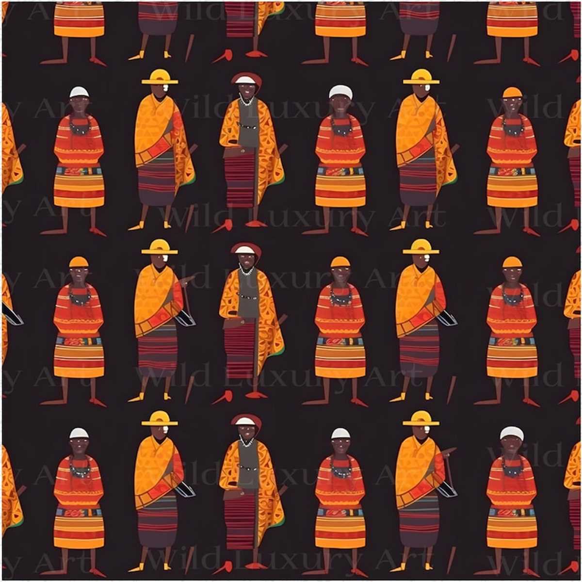 Traditional People Vector Digital Pattern, Printable | Inspire Uplift