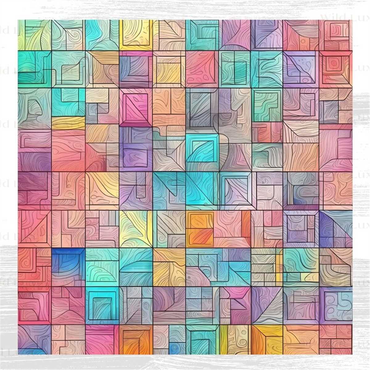 Abstract Exotic Tiles Digital Pattern, Printable - Inspire Uplift