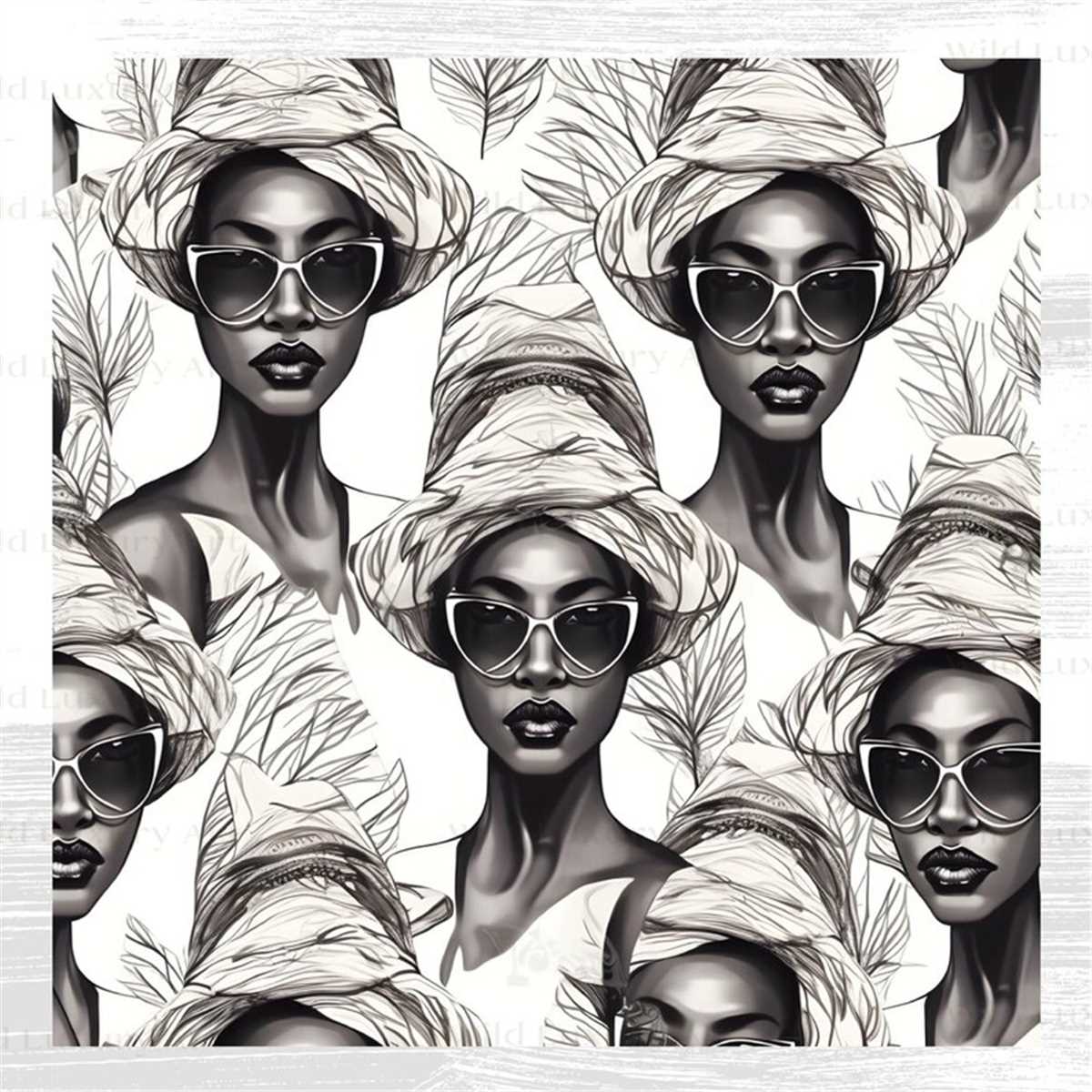 Elegant Faces Print Digital Pattern, Printable, Sublimation | Inspire ...