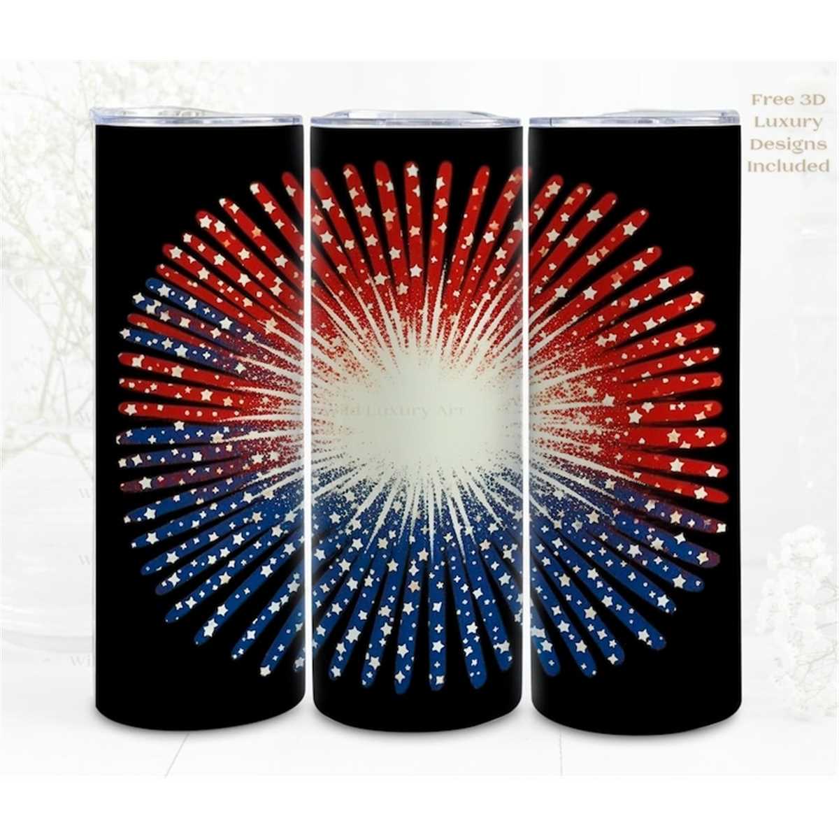 Fourth of July Fireworks Tumbler Wrap Sublimation, American - Inspire ...