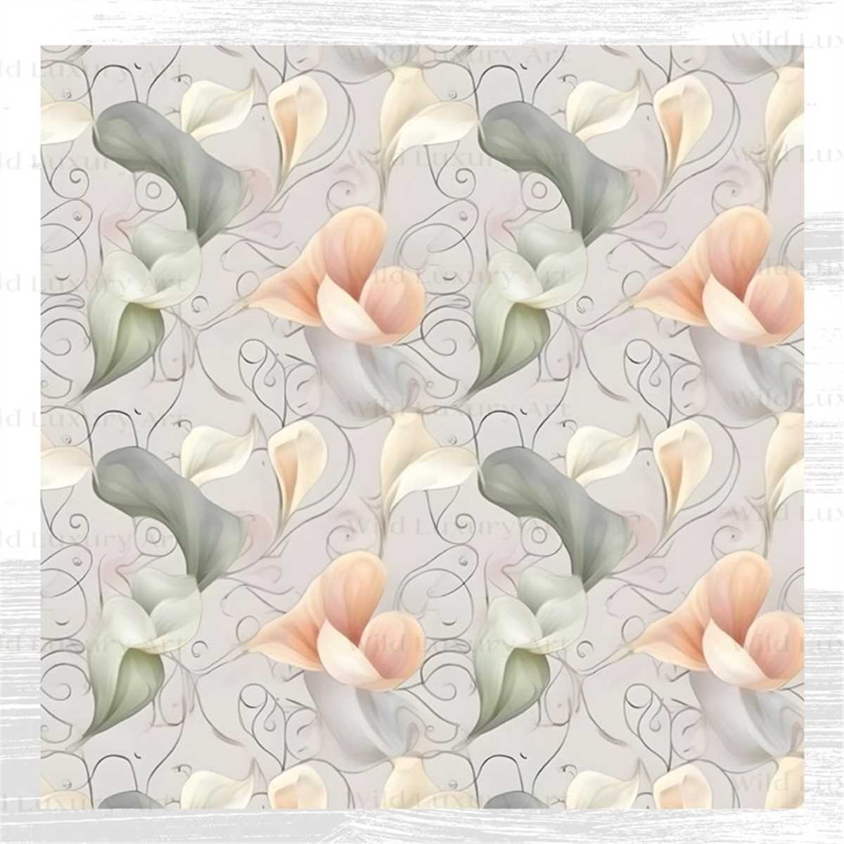 Abstract Pastel Calla Lilies Digital Pattern, Printable, Sub | Inspire ...