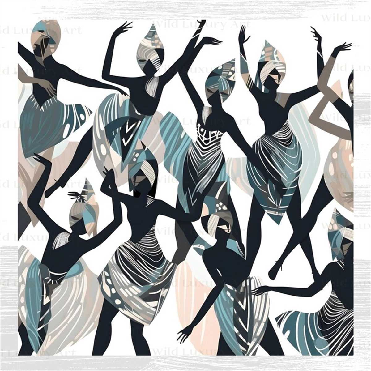 Abstract Masquerade Dancers Digital Pattern, Printable, Subl - Inspire ...