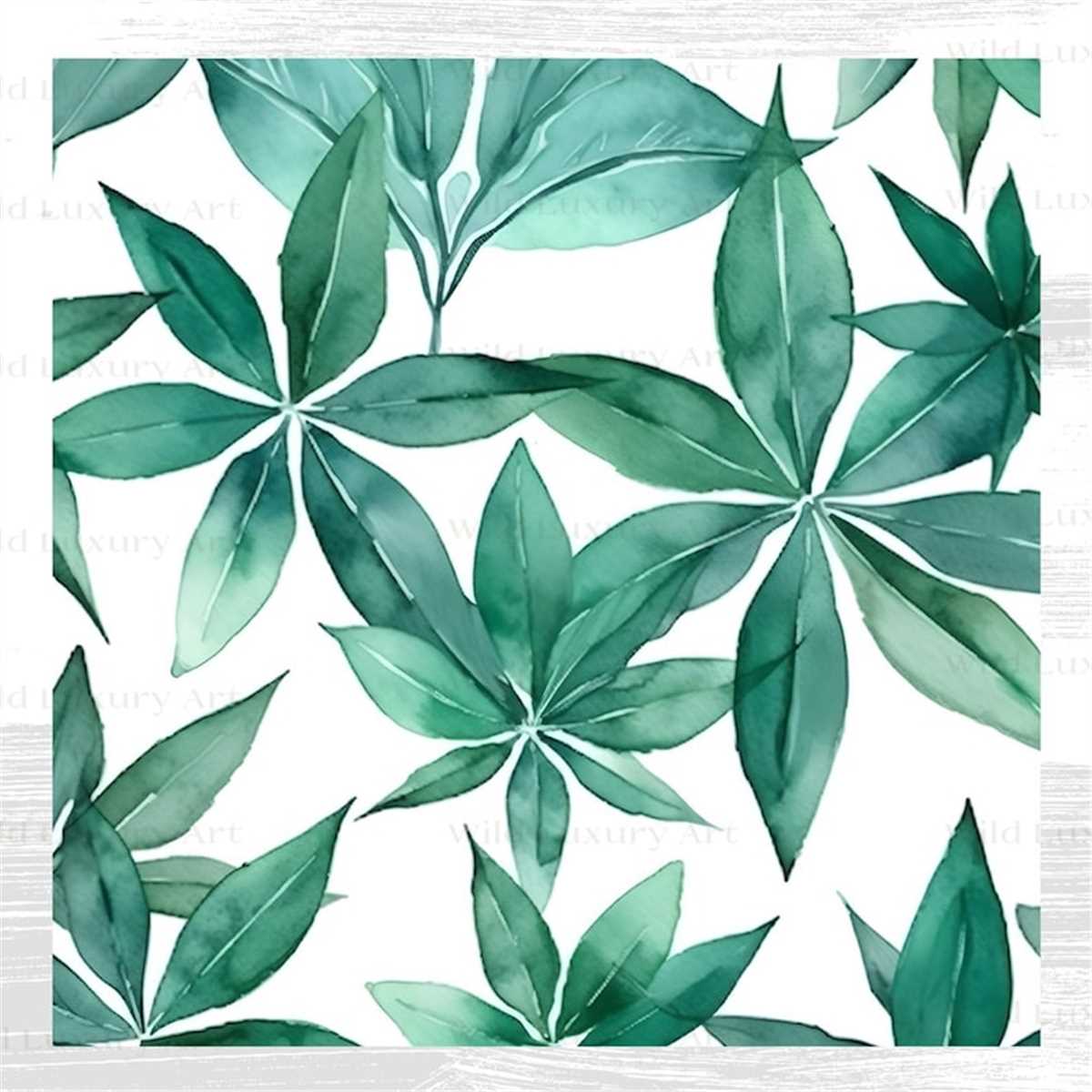 Cassava Leaves Watercolor Digital Pattern, Printable, Sublim - Inspire ...