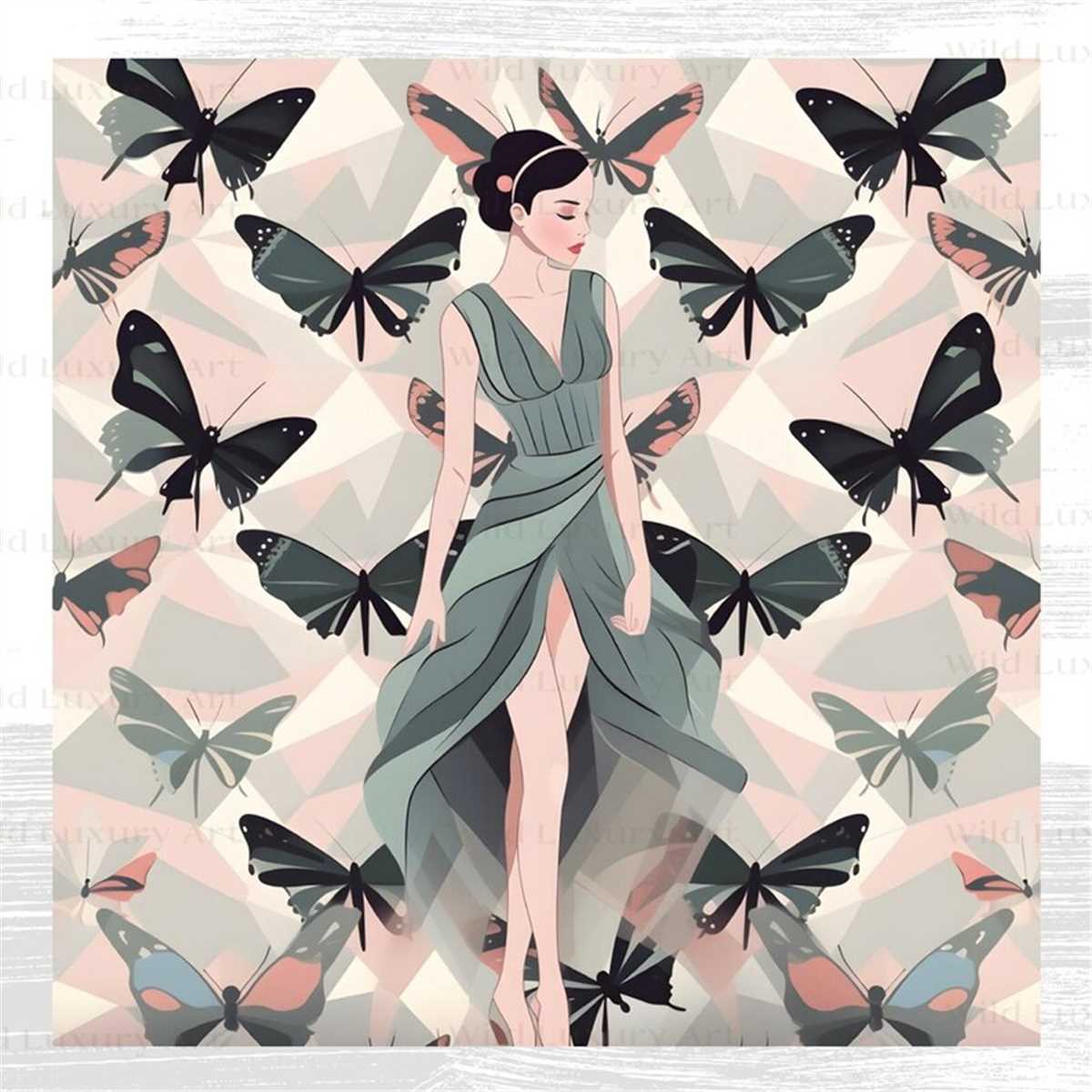 Art Deco Swallowtail Digital Pattern, Printable, Sublimation - Inspire ...