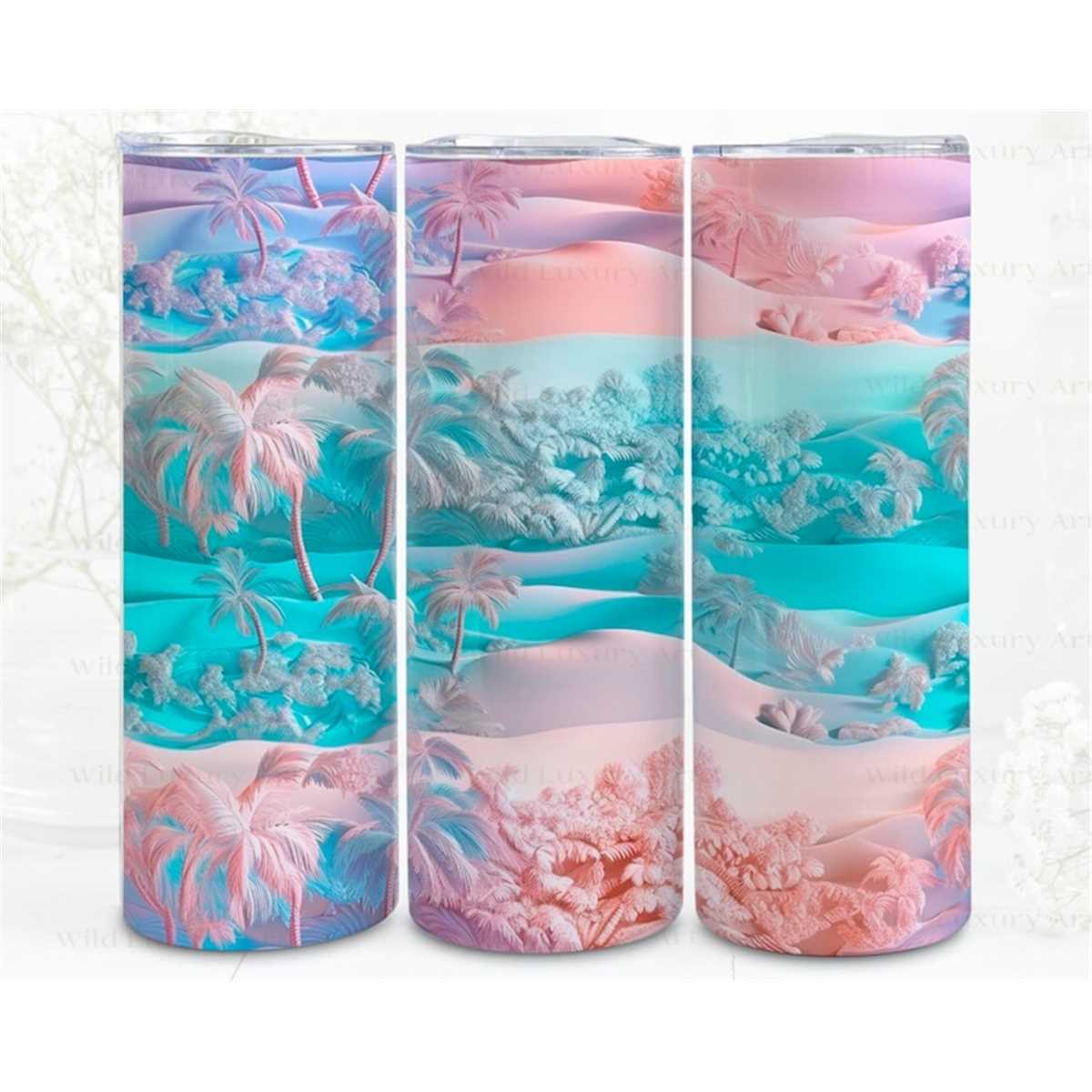 Seamless 3D Summer Beach Illusion Digital Art, Sublimation, - Inspire ...