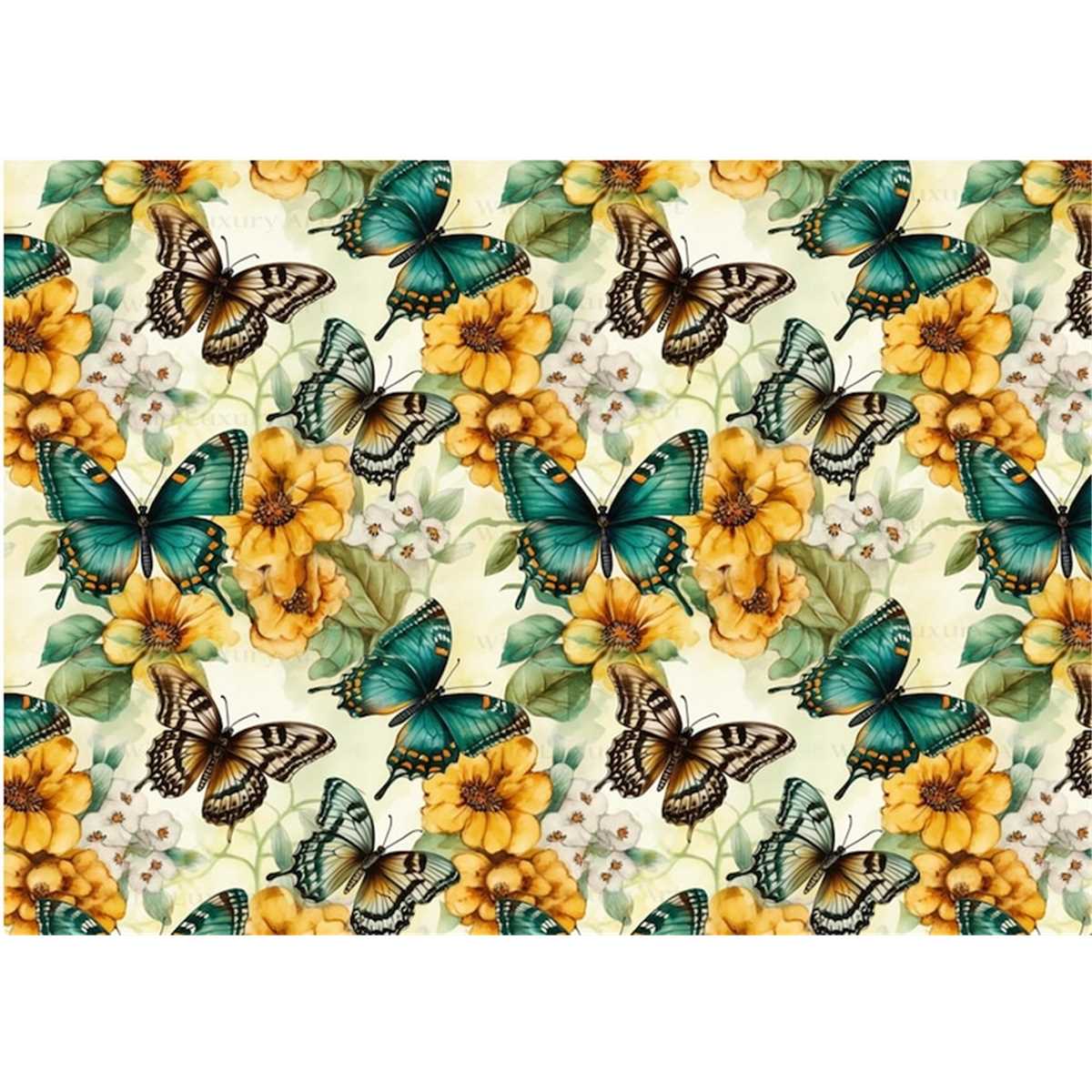 Seamless Exotic Floral Butterflies Pattern Digital File Pape - Inspire ...