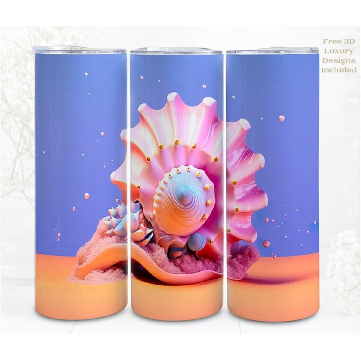 3D Tumbler Wrap Sublimation Lux Sea Shell, Sublimation, 300d - Inspire ...