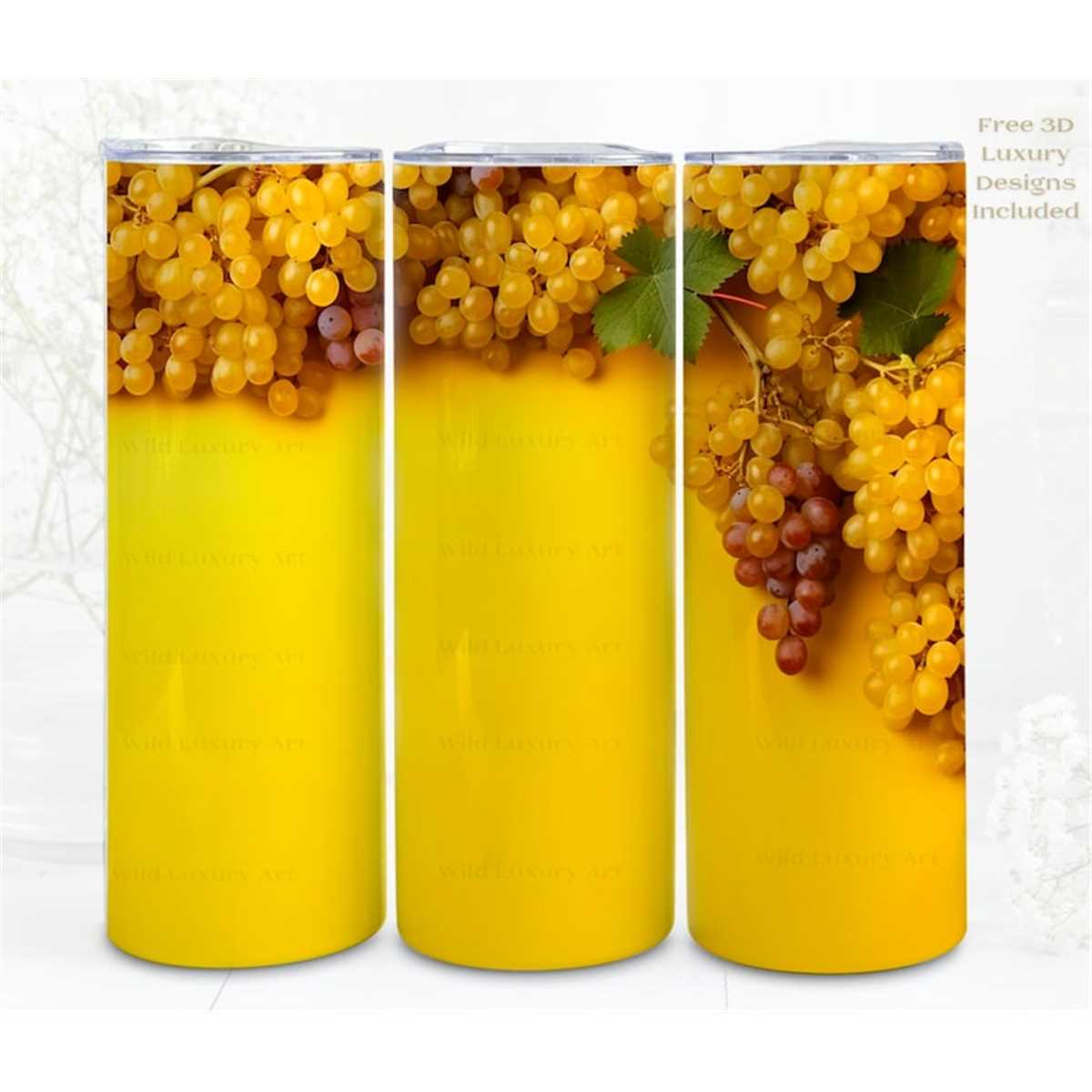 3D Tumbler Wrap Sublimation Yellow Grapes, Sublimation, 300d | Inspire ...