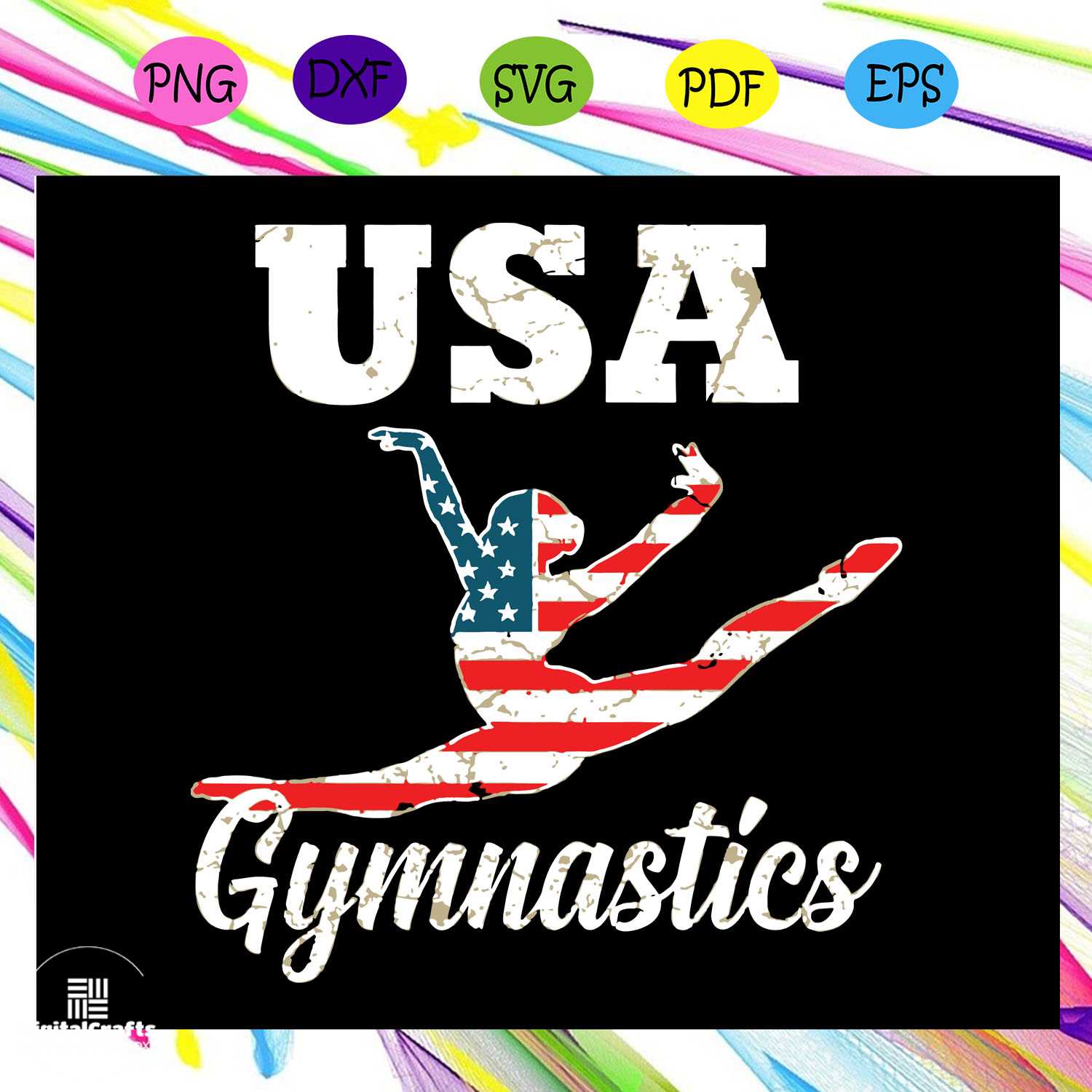 Gymnast American Flag,Gymnastics USA, Gift Tumbling Team,ind | Inspire ...