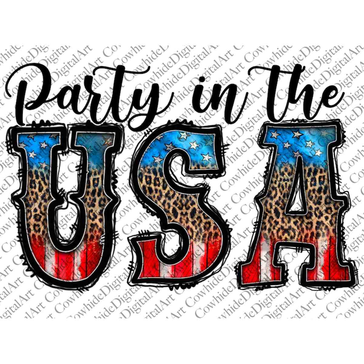 Party in the USA Png, Leopard USA Png, Sublimation Designs D - Inspire ...