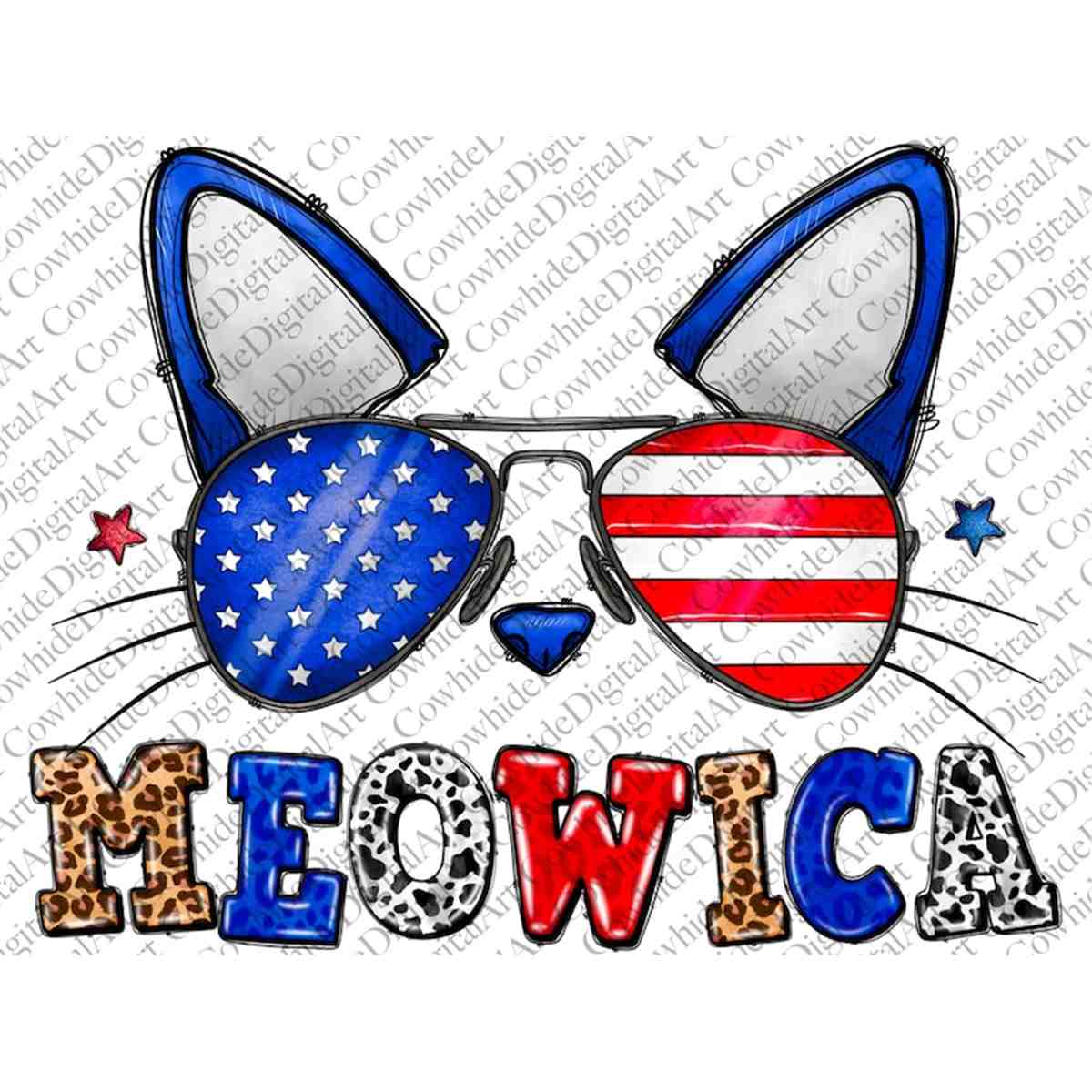 Meowica png sublimation design download, 4th of July png, US | Inspire Uplift