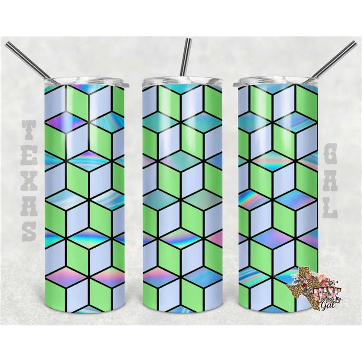 20 oz Skinny Tumbler Bundle Cubes Seamless Sublimation Desig | Inspire ...